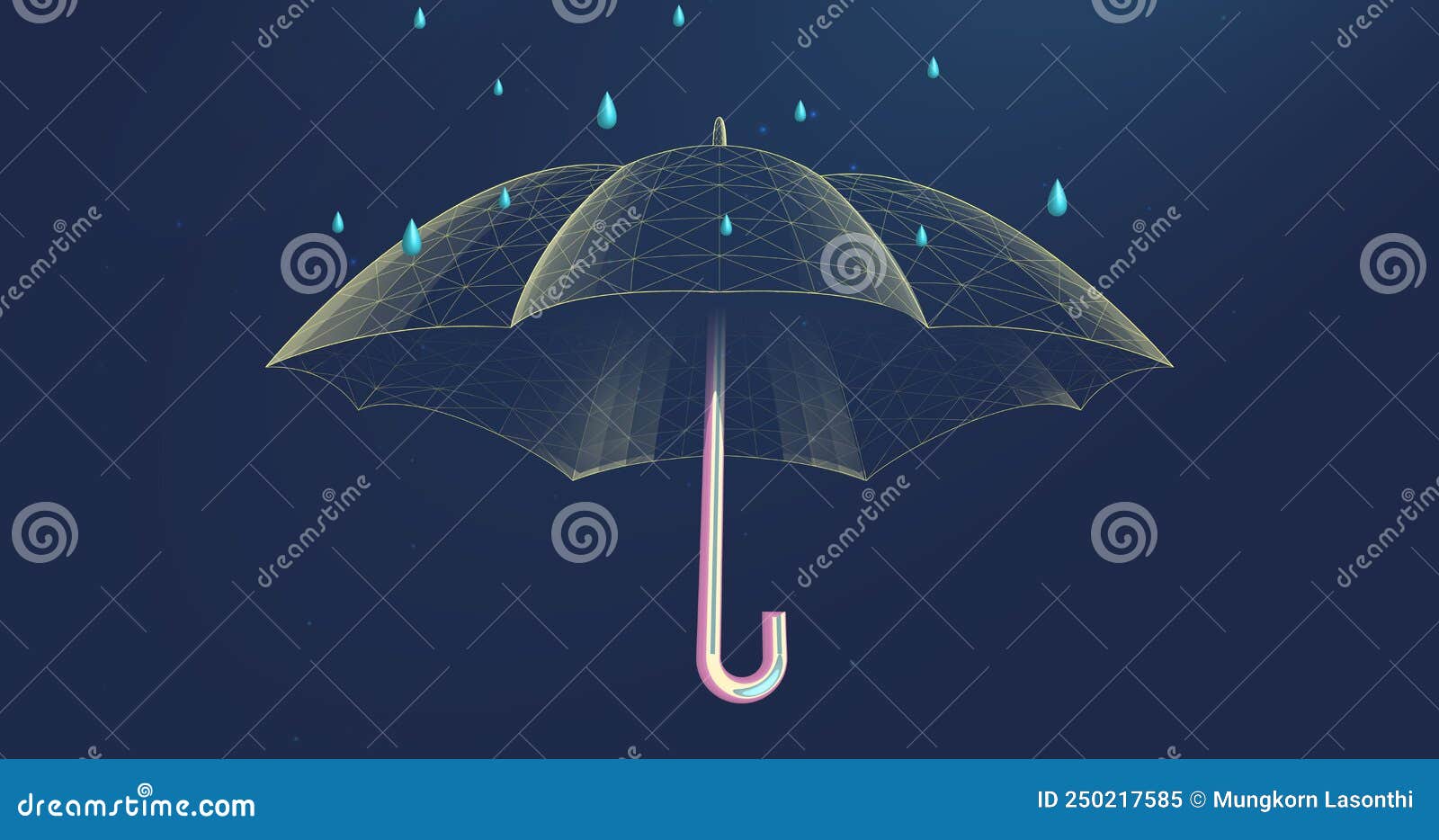 Umbrella Protection Shield. Low Poly Wireframe Style Design Stock ...