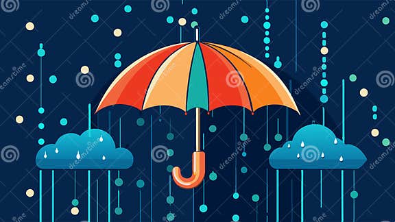 Umbrella and Rain Binary Code. Data Protection and Security and Privacy ...