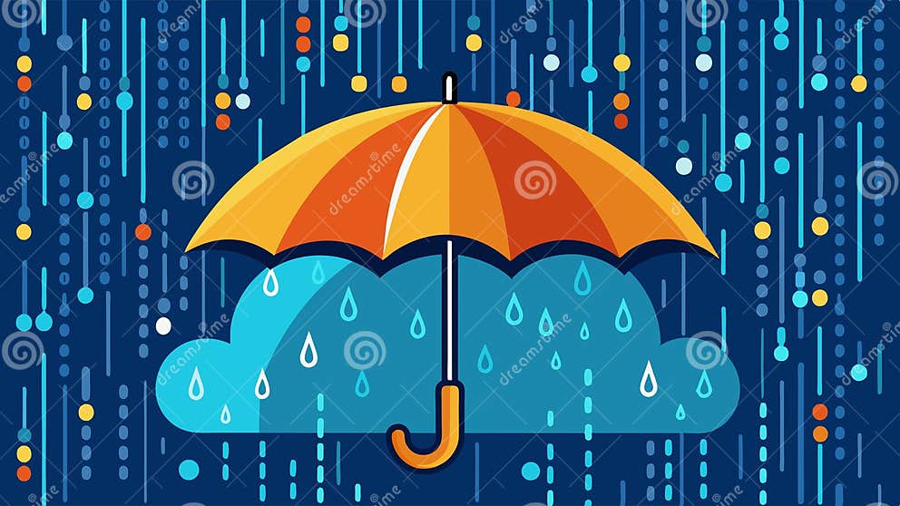 Umbrella and Rain Binary Code. Data Protection and Security and Privacy ...