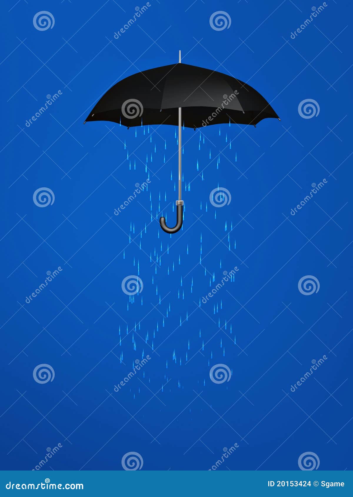 Umbrella with rain inside stock illustration. Illustration of rainy ...