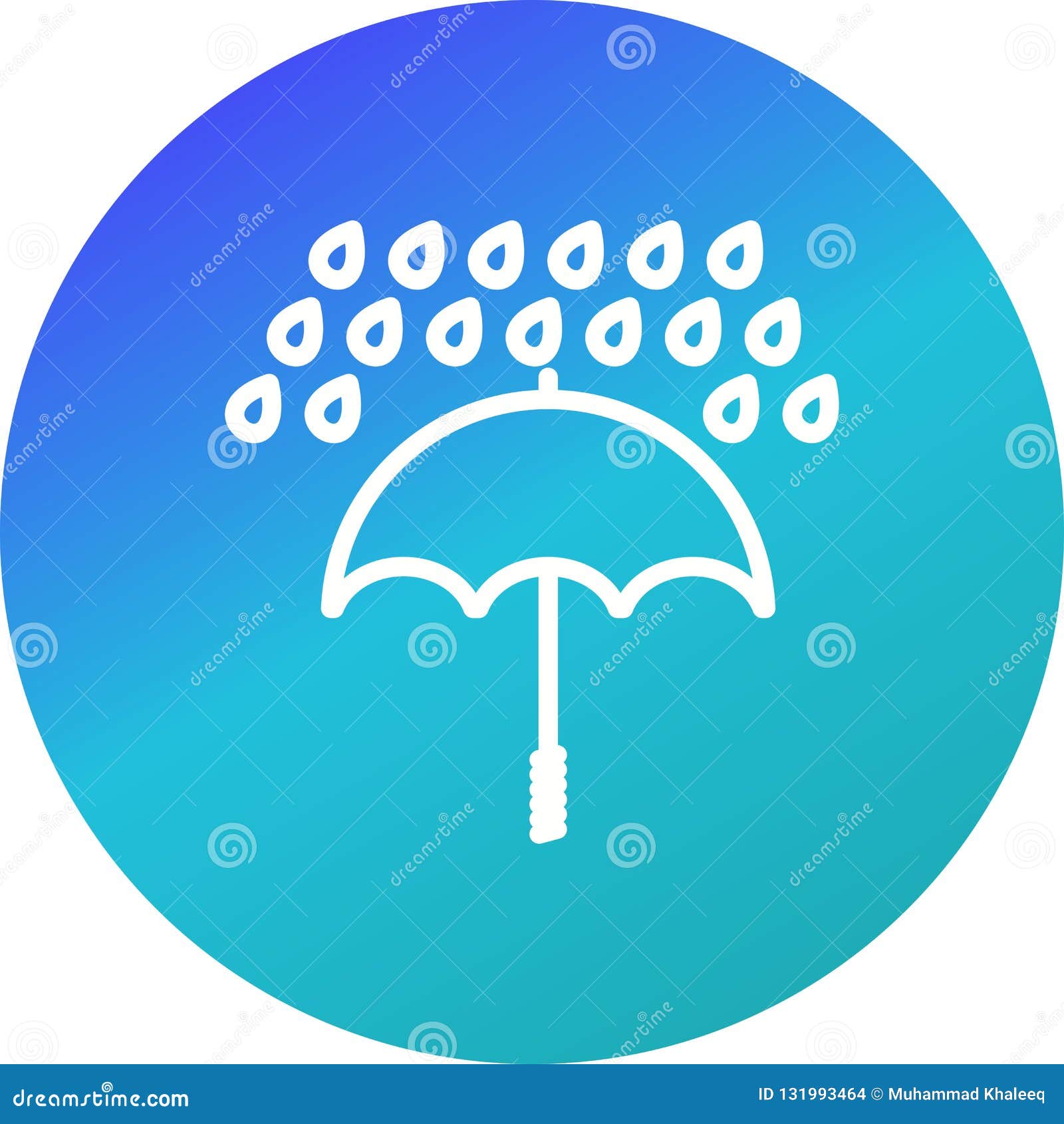 Umbrella and Rain Vector Icon Stock Illustration - Illustration of ...