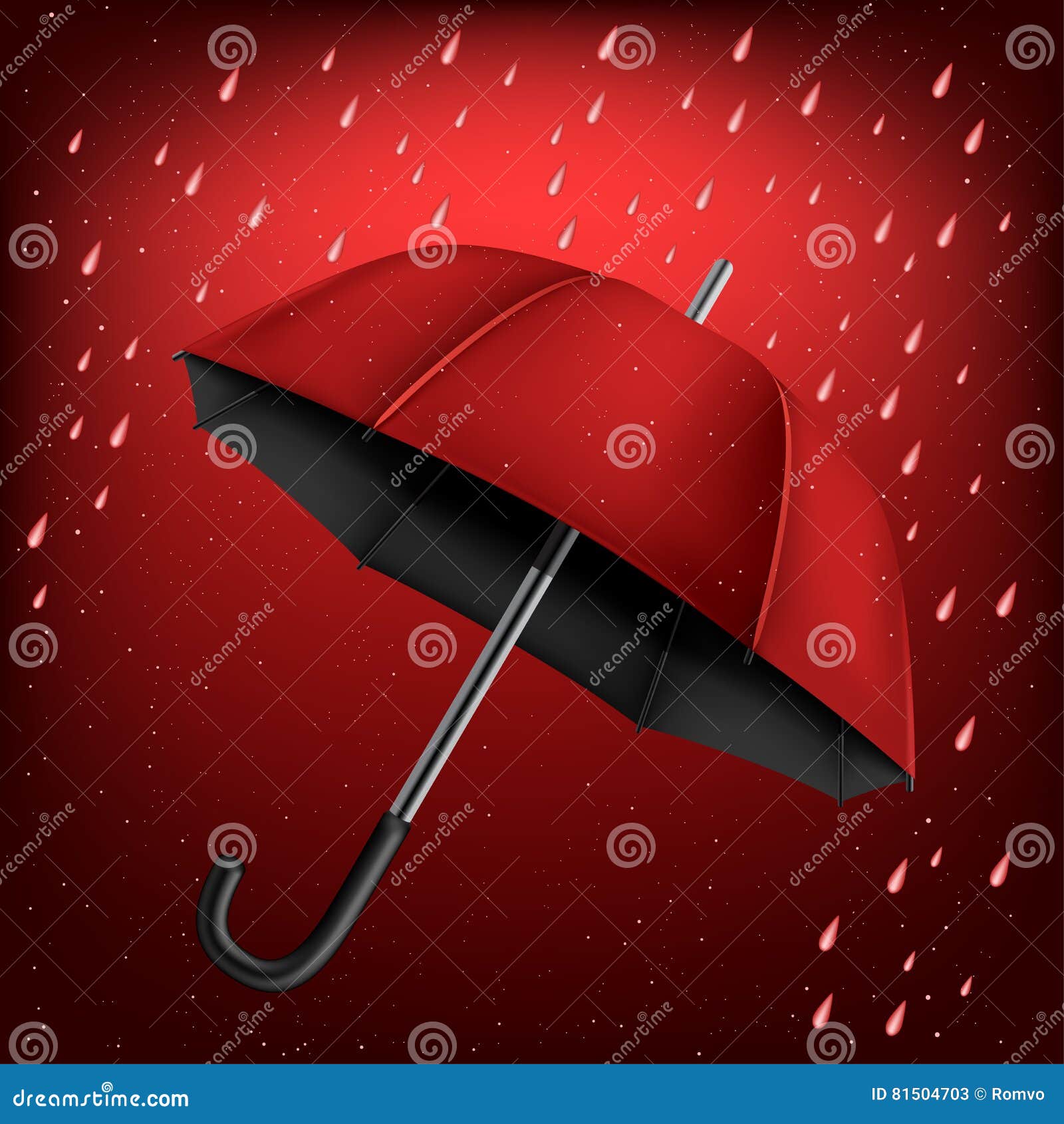 Umbrella Red Rain Background Stock Vector - Illustration of protection ...