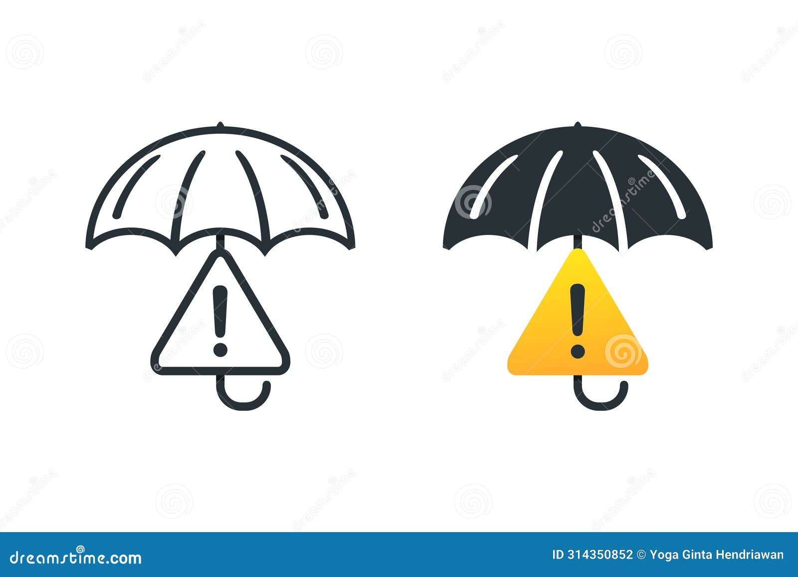Umbrella Risk Warning. Illustration Vector Stock Vector - Illustration ...