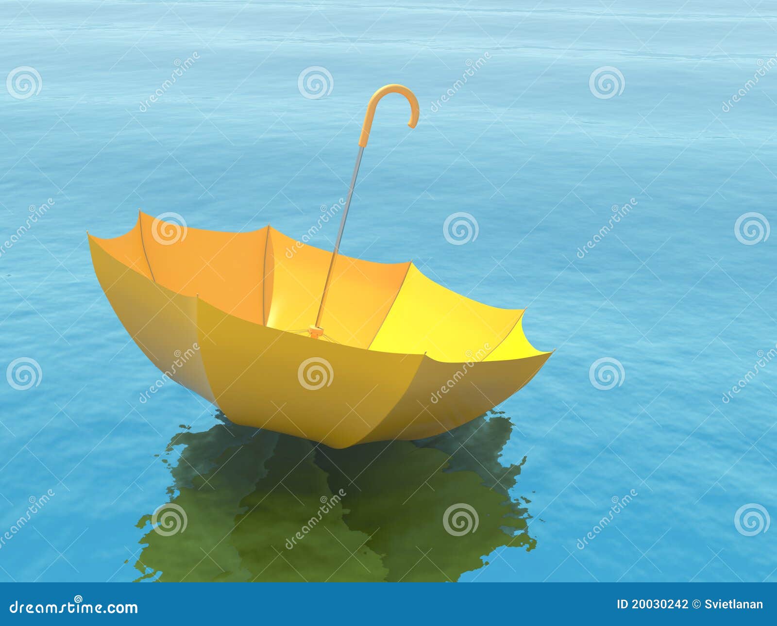 Umbrella on a sea. stock illustration. Illustration of away - 20030242