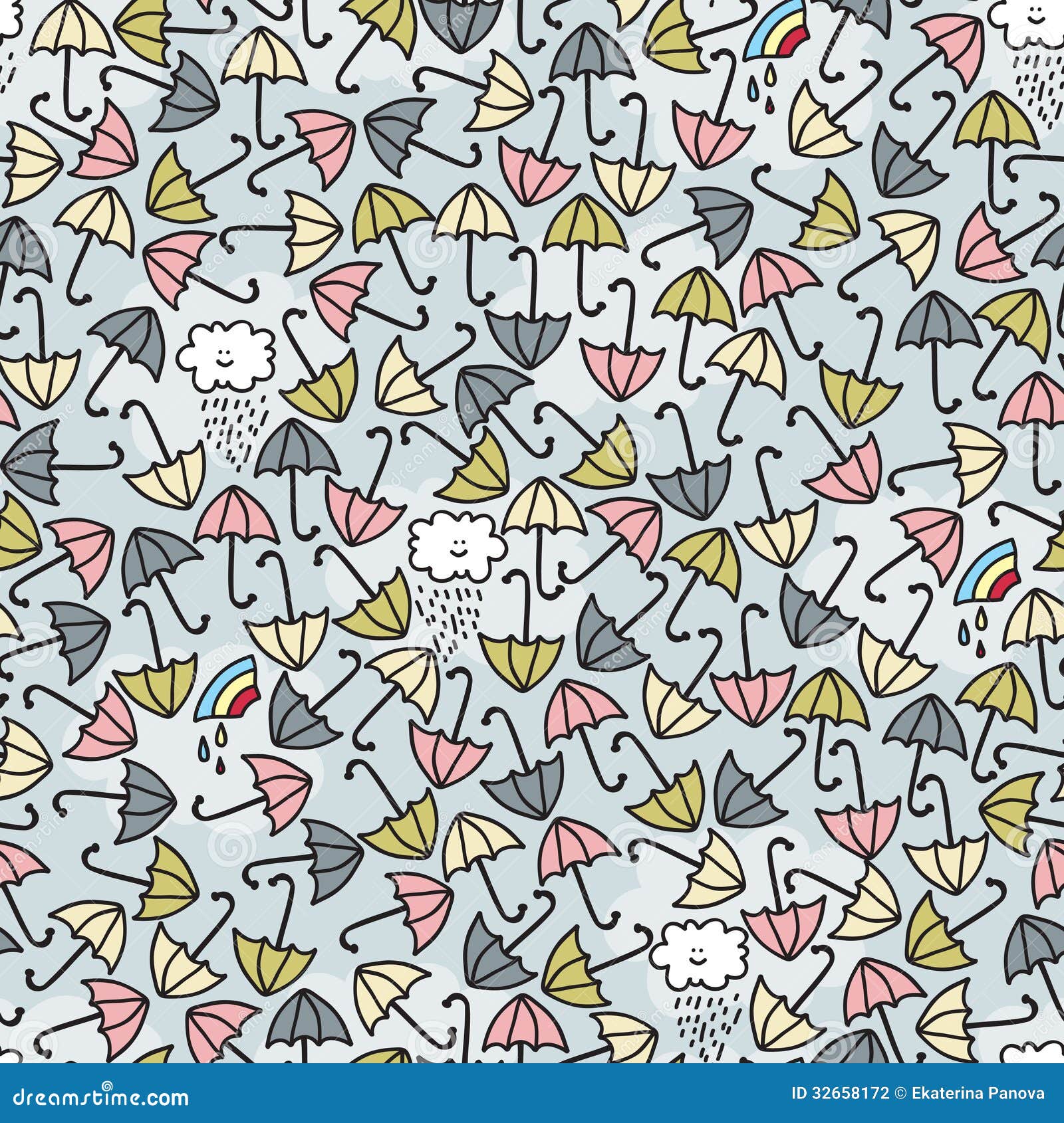 Umbrella seamless pattern. stock vector. Illustration of repetition ...