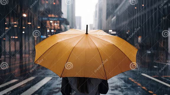 An Umbrella Shielding from the Rain Stock Illustration - Illustration ...