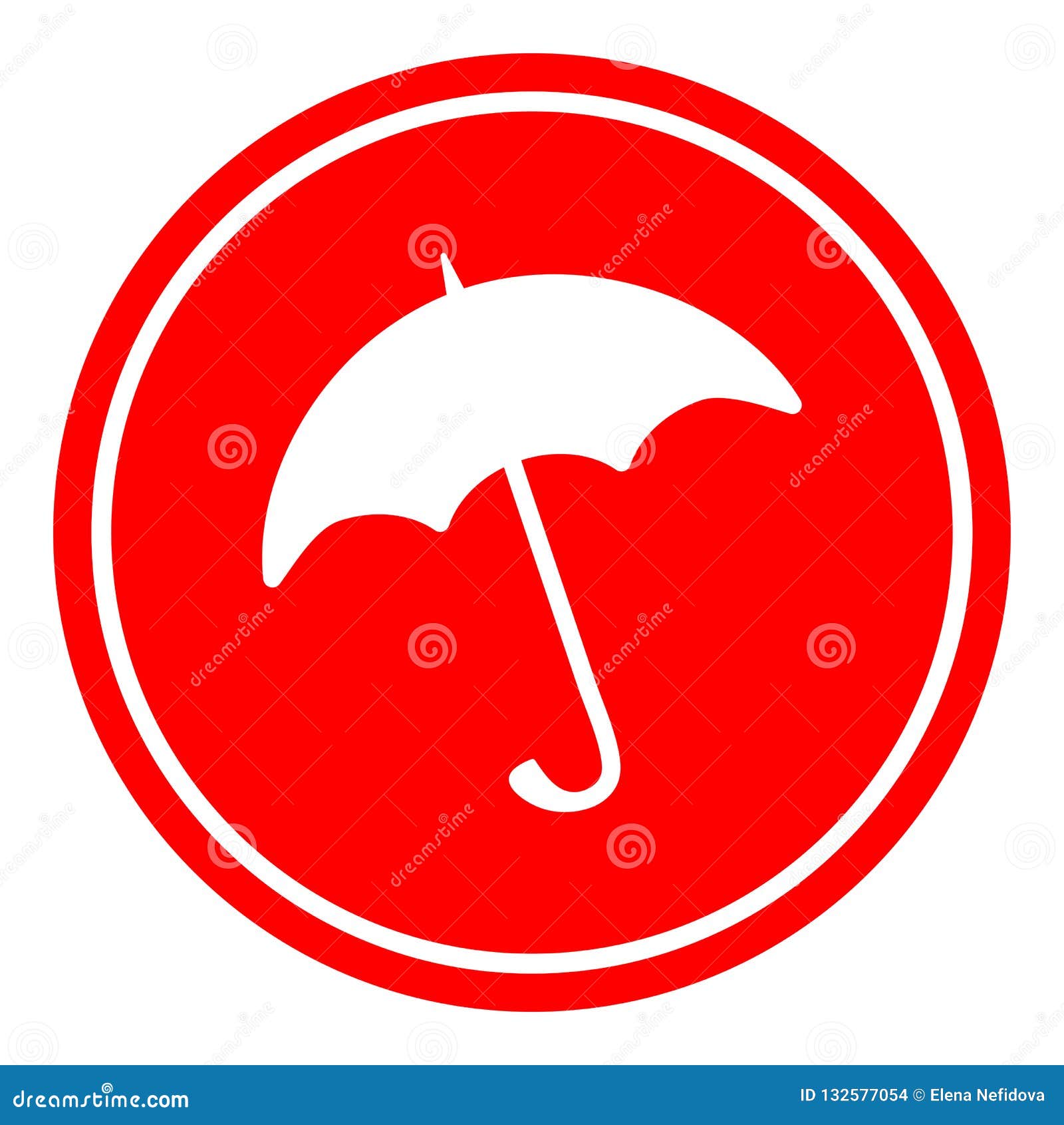 Umbrella Sign Icon Vector Illustration On Red Background Stock Vector ...