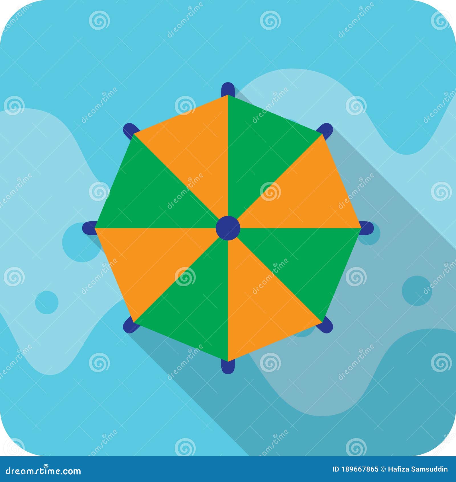 Umbrella Top View. Vector Illustration Decorative Design Stock Vector ...