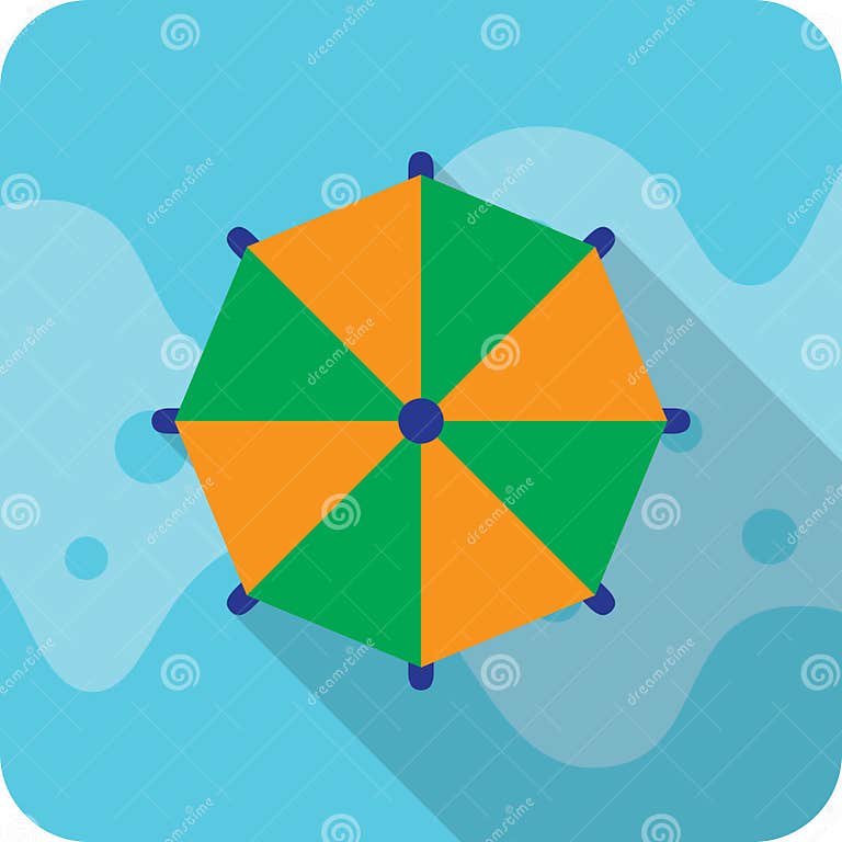 Umbrella Top View. Vector Illustration Decorative Design Stock Vector ...