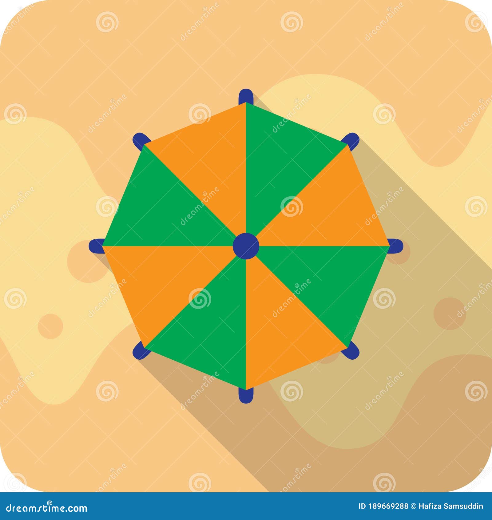 Umbrella Top View. Vector Illustration Decorative Design Stock Vector ...