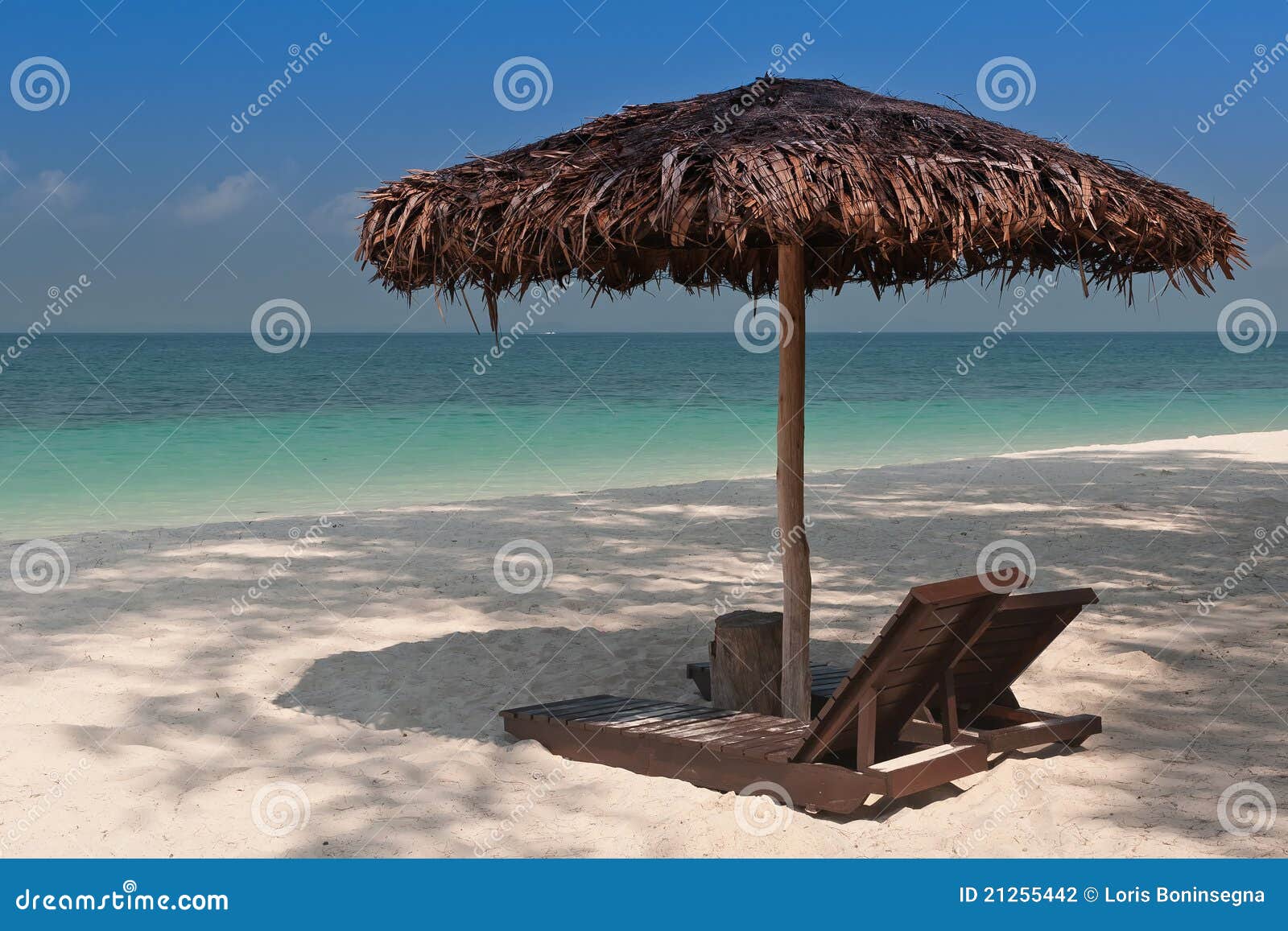 Umbrella on the Tropical Beach Stock Photo - Image of tranquil, johor ...