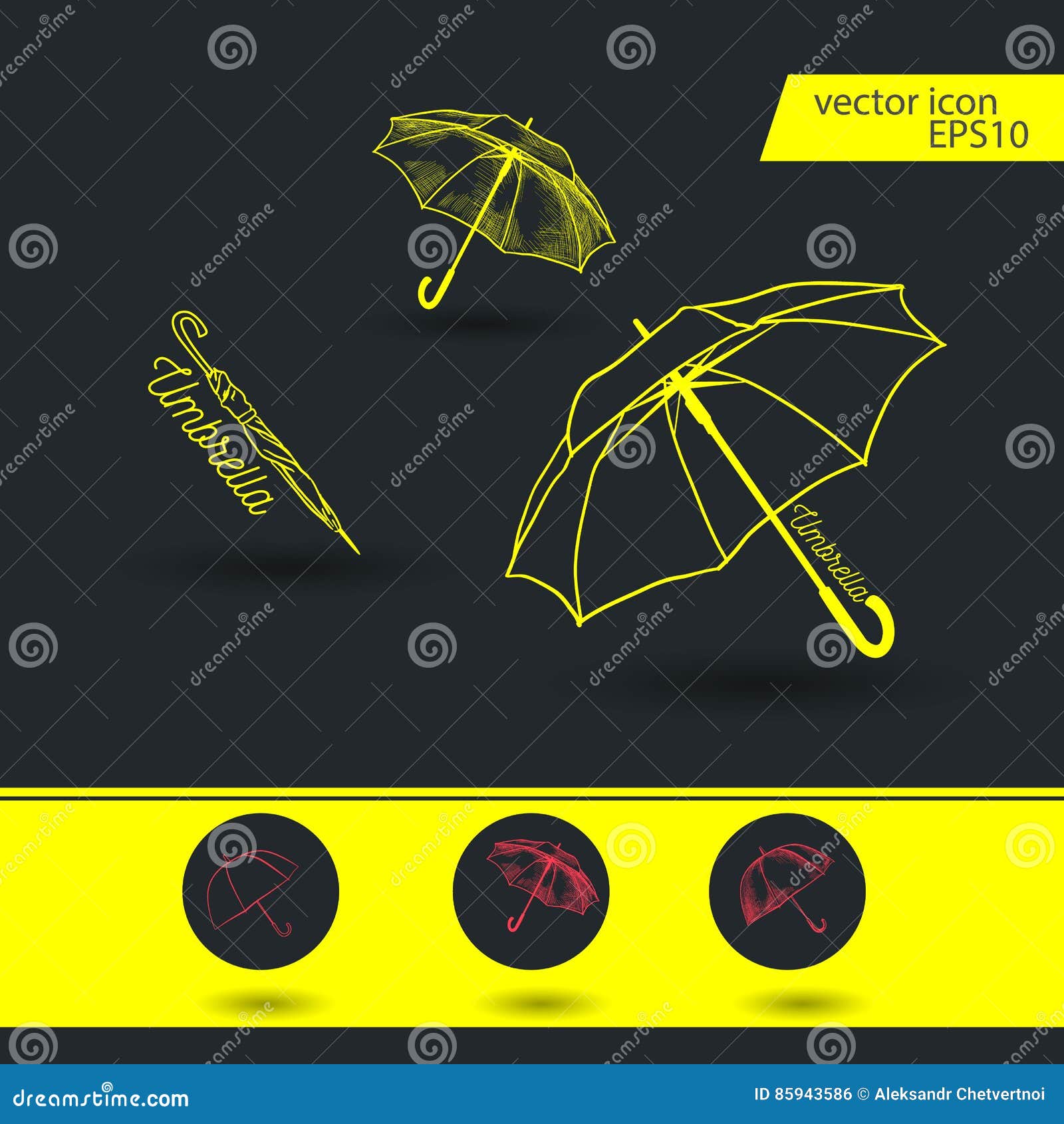 Umbrella Vector Icon. Rain Protection Symbol. Stock Vector ...