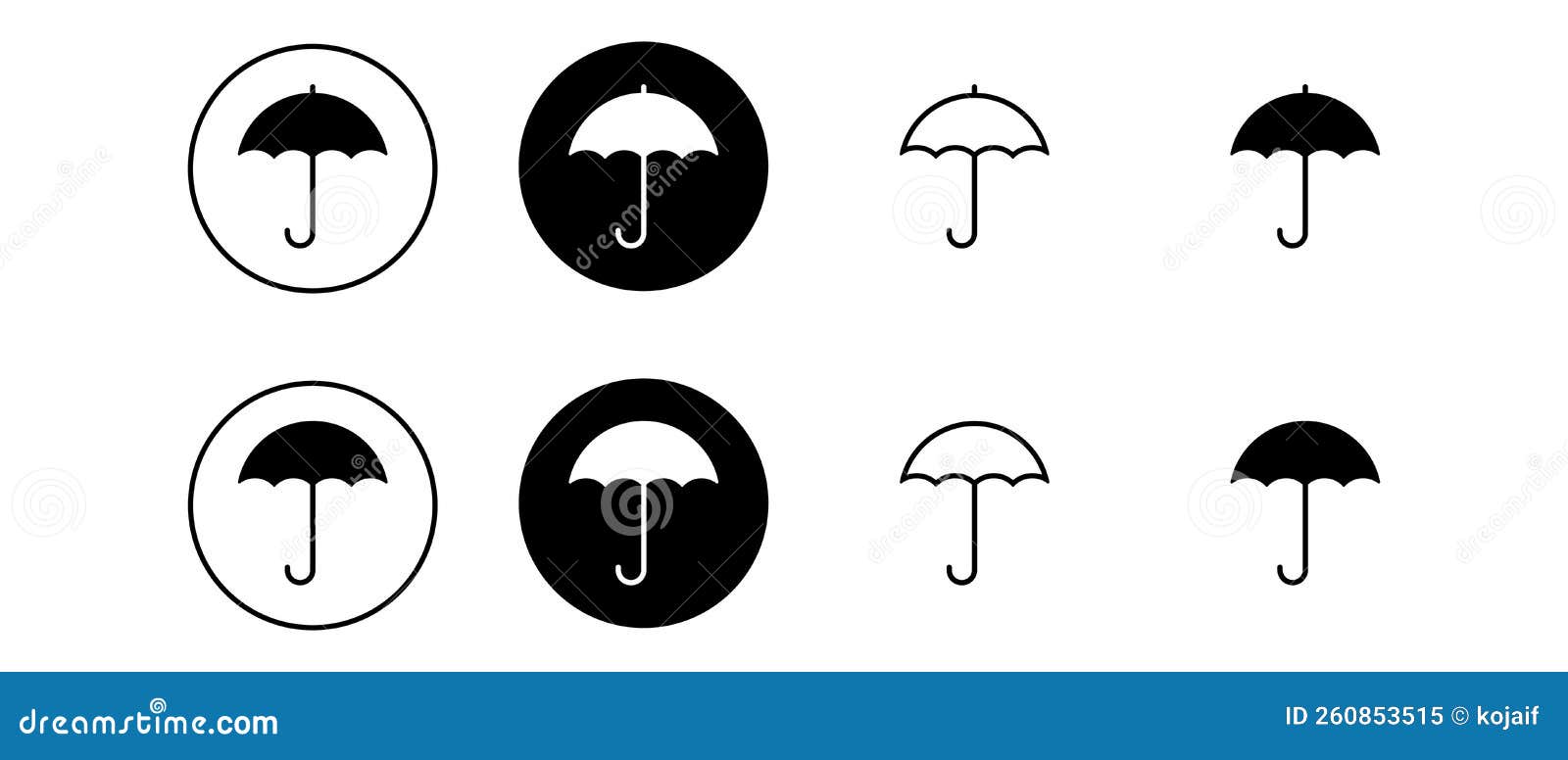 Umbrella Vector Icons Set. Umbrella Circle Vector Symbol Stock Vector ...