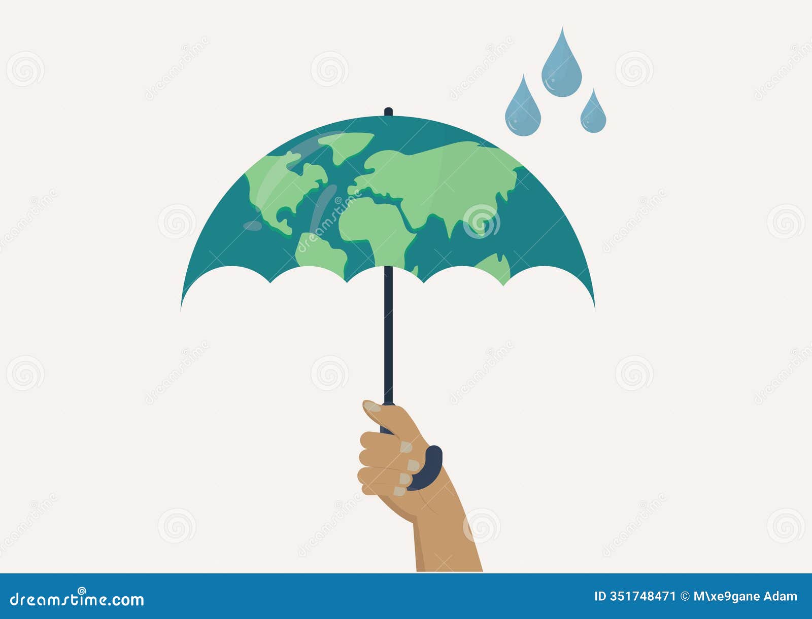 World Map Umbrella Environmental Protection Concept Illustration Stock ...