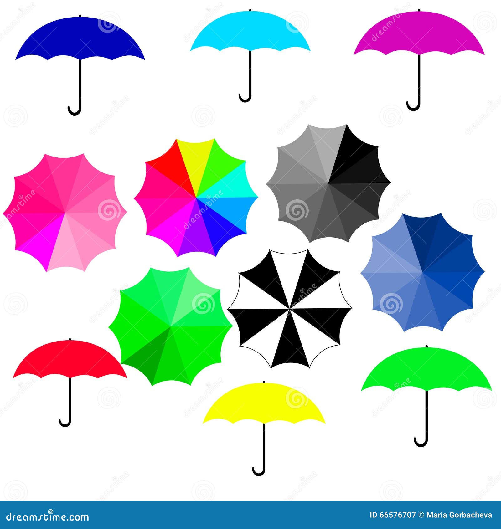 Umbrellas of Different Colors Stock Vector - Illustration of design ...