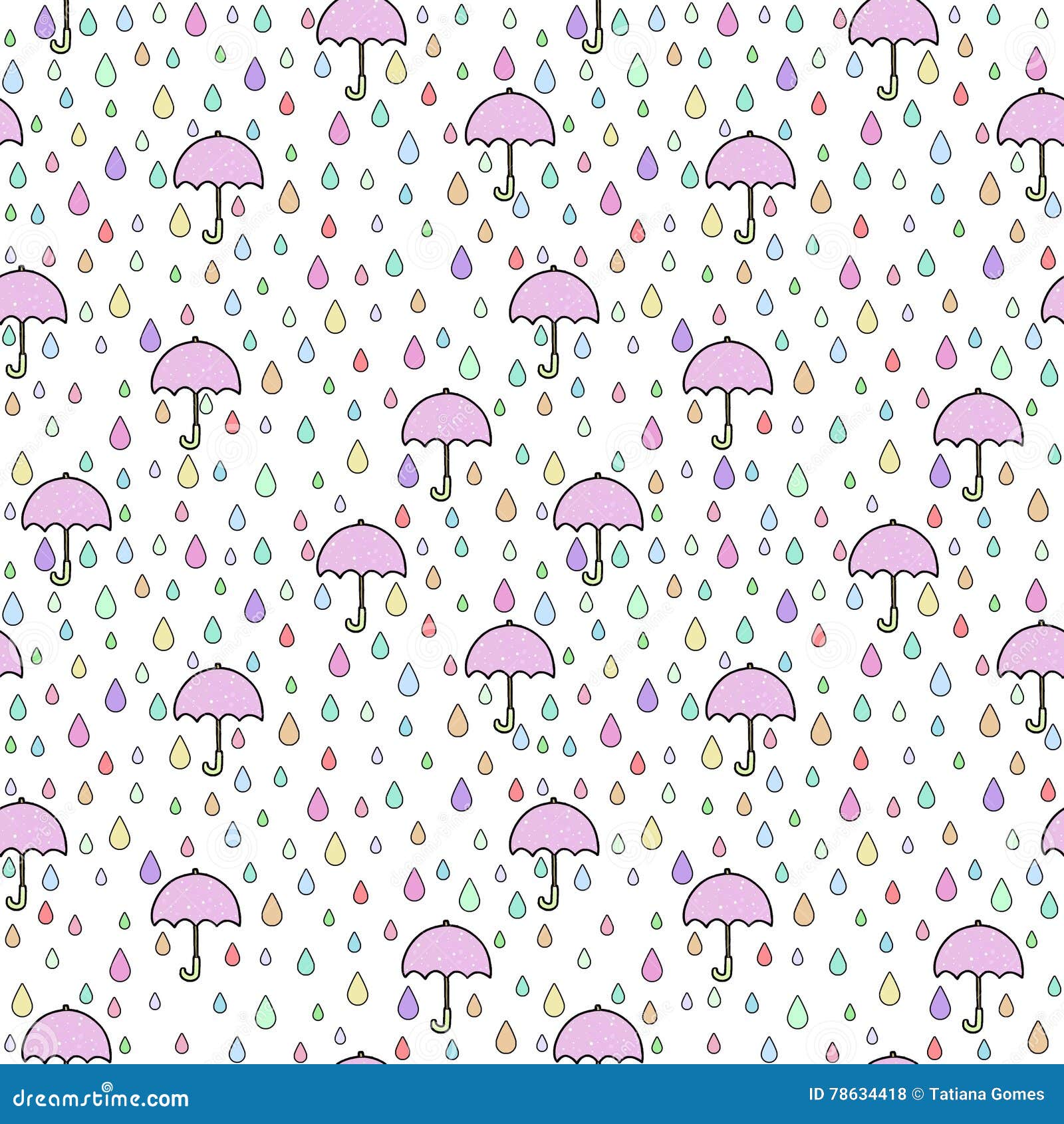 Umbrellas pattern stock illustration. Illustration of drop - 78634418
