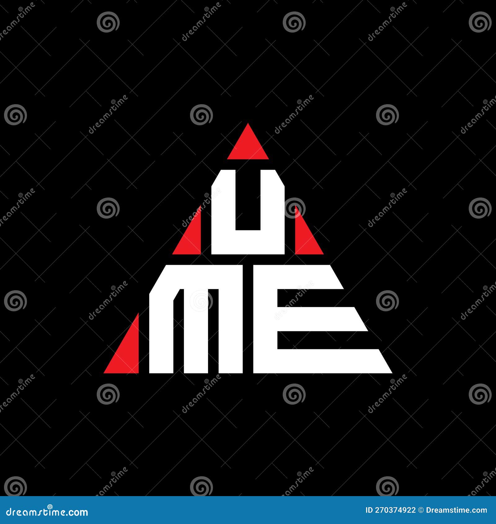 UME Triangle Letter Logo Design with Triangle Shape. UME Triangle Logo ...