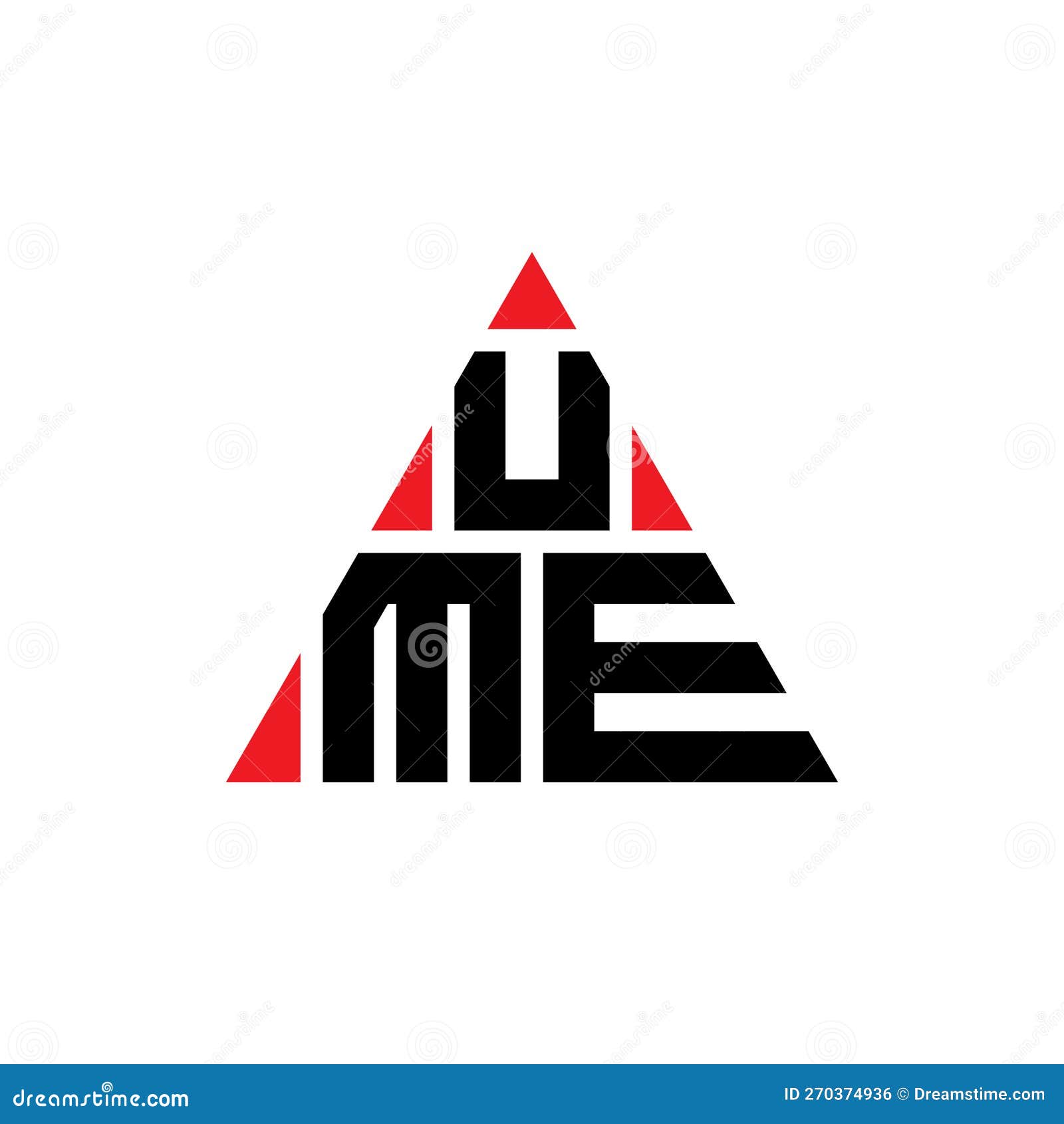 UME Triangle Letter Logo Design with Triangle Shape. UME Triangle Logo ...