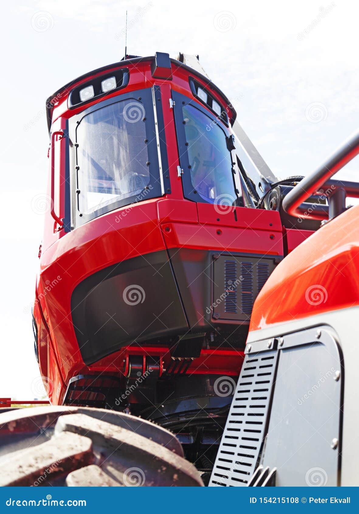 Red Tractor Cab for a Forest Machine Editorial Stock Photo - Image of ...