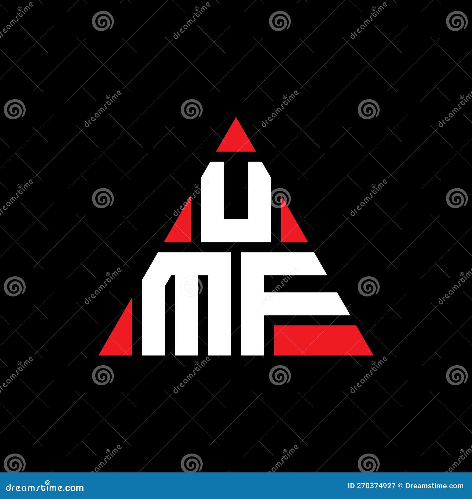 UMF Triangle Letter Logo Design with Triangle Shape. UMF Triangle Logo ...