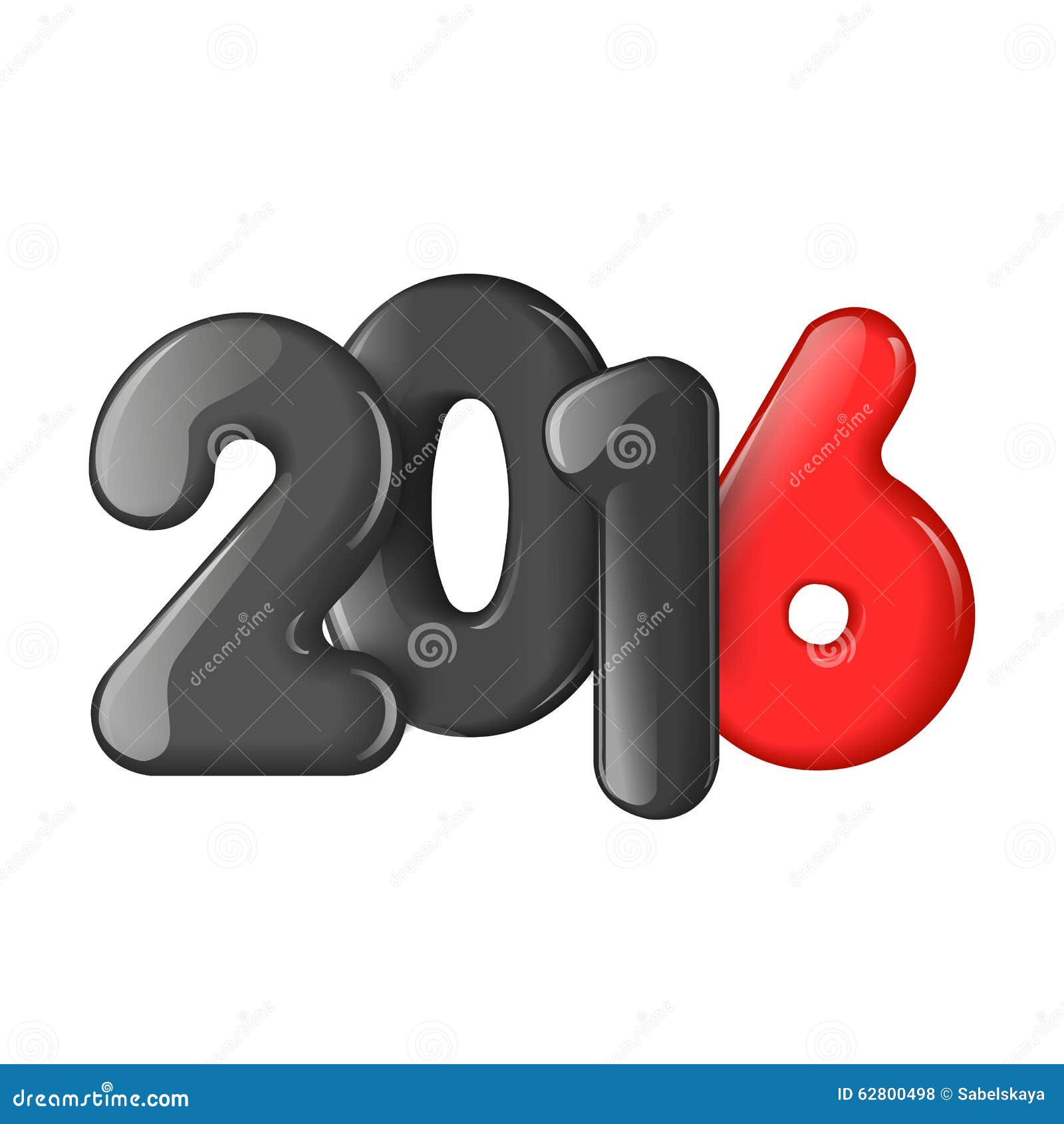 Umfangreiche Schwarze Zahlen Im Jahre 2016 Vektor Abbildung ...