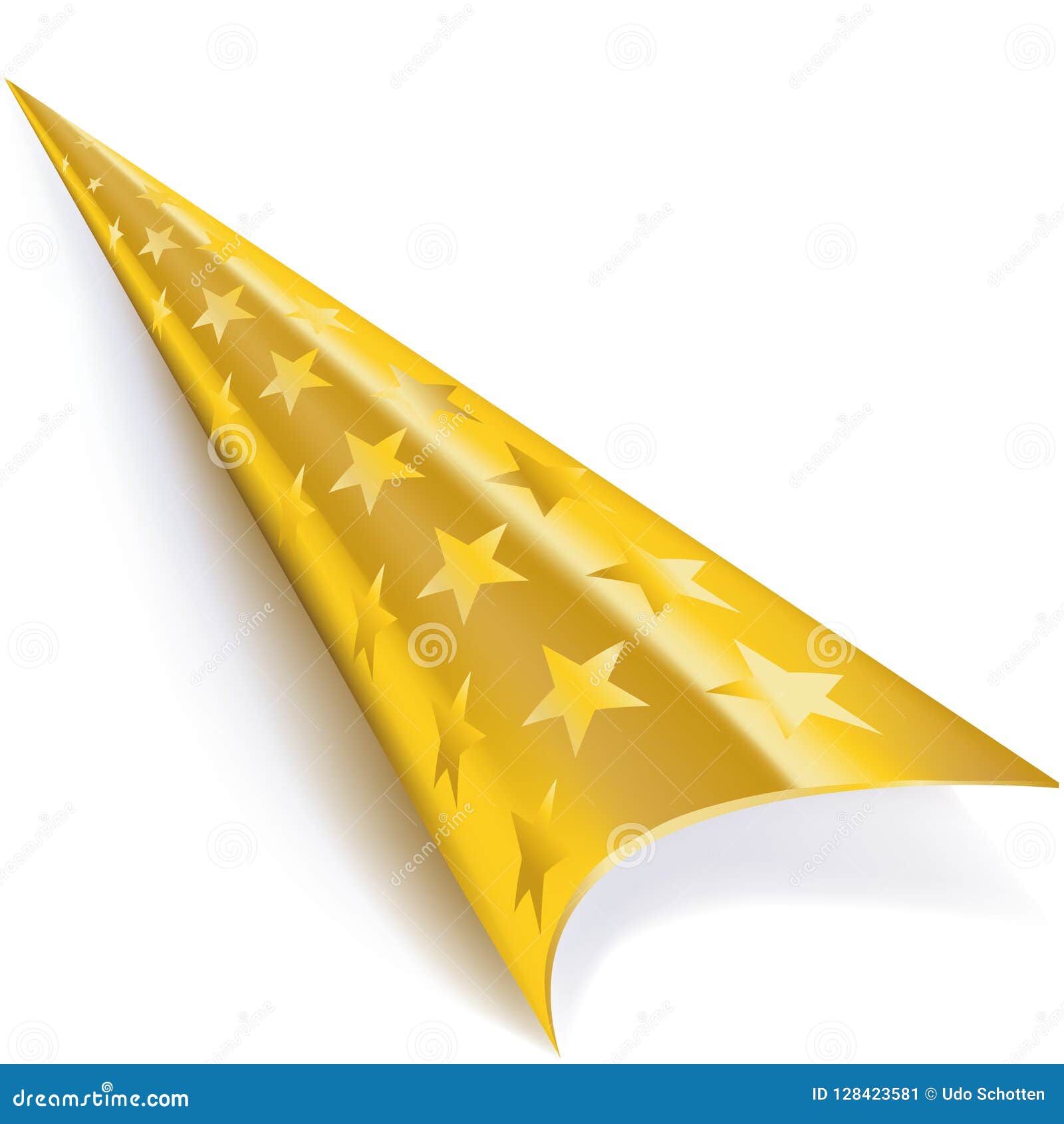 Rolled Corner in Gold with Stars Stock Vector - Illustration of ...