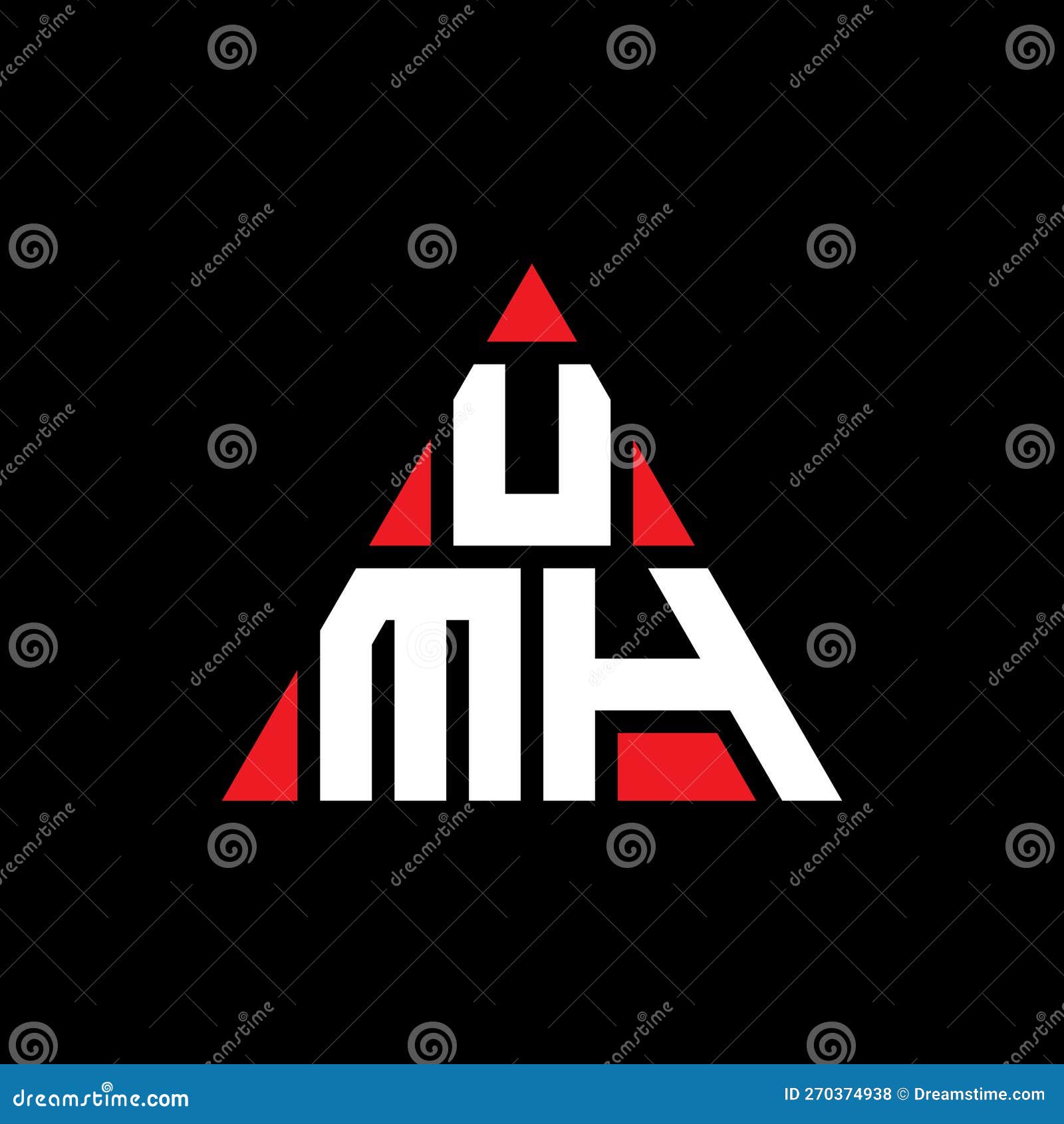 UMH Triangle Letter Logo Design with Triangle Shape. UMH Triangle Logo ...