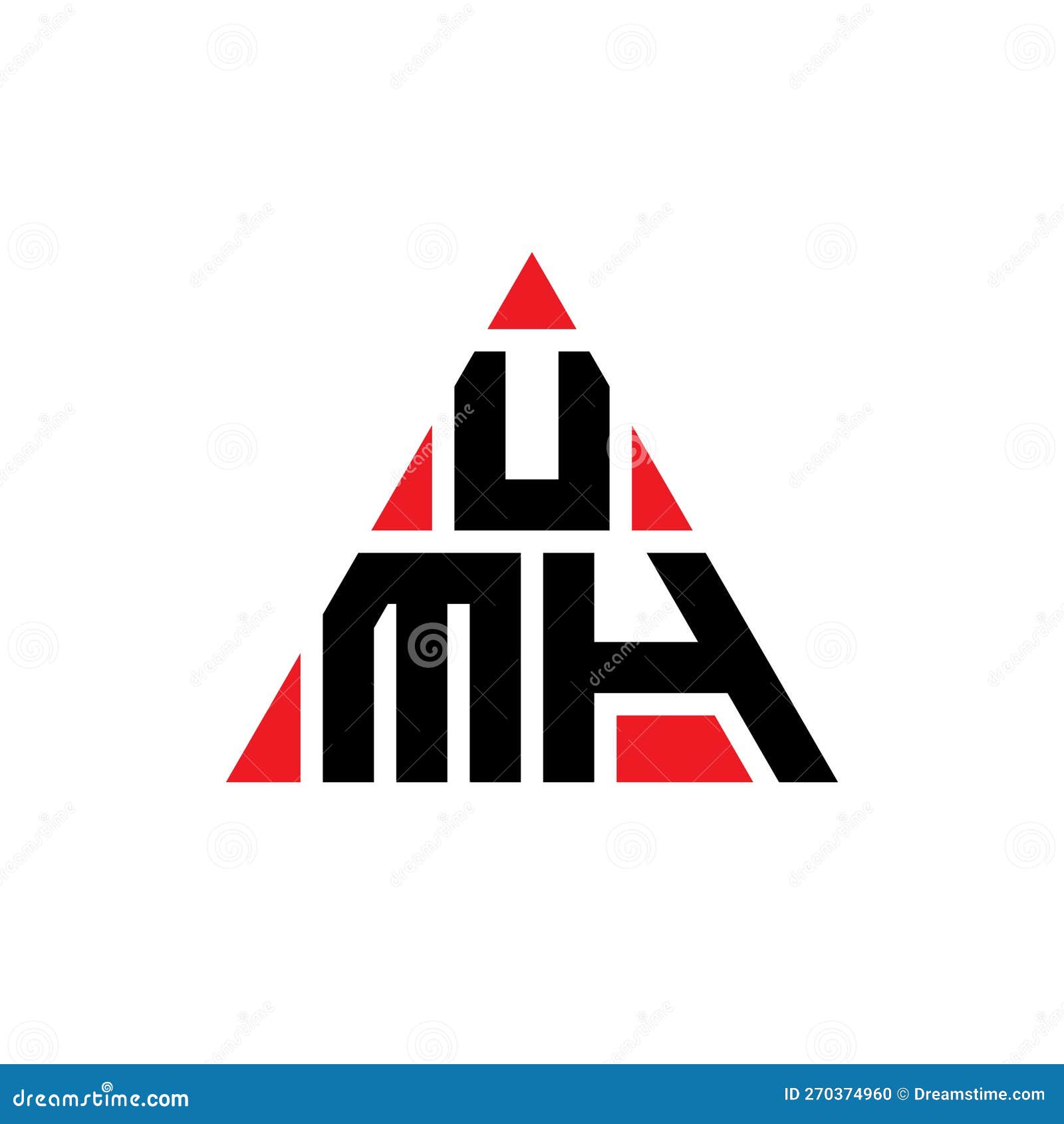 UMH Triangle Letter Logo Design with Triangle Shape. UMH Triangle Logo ...