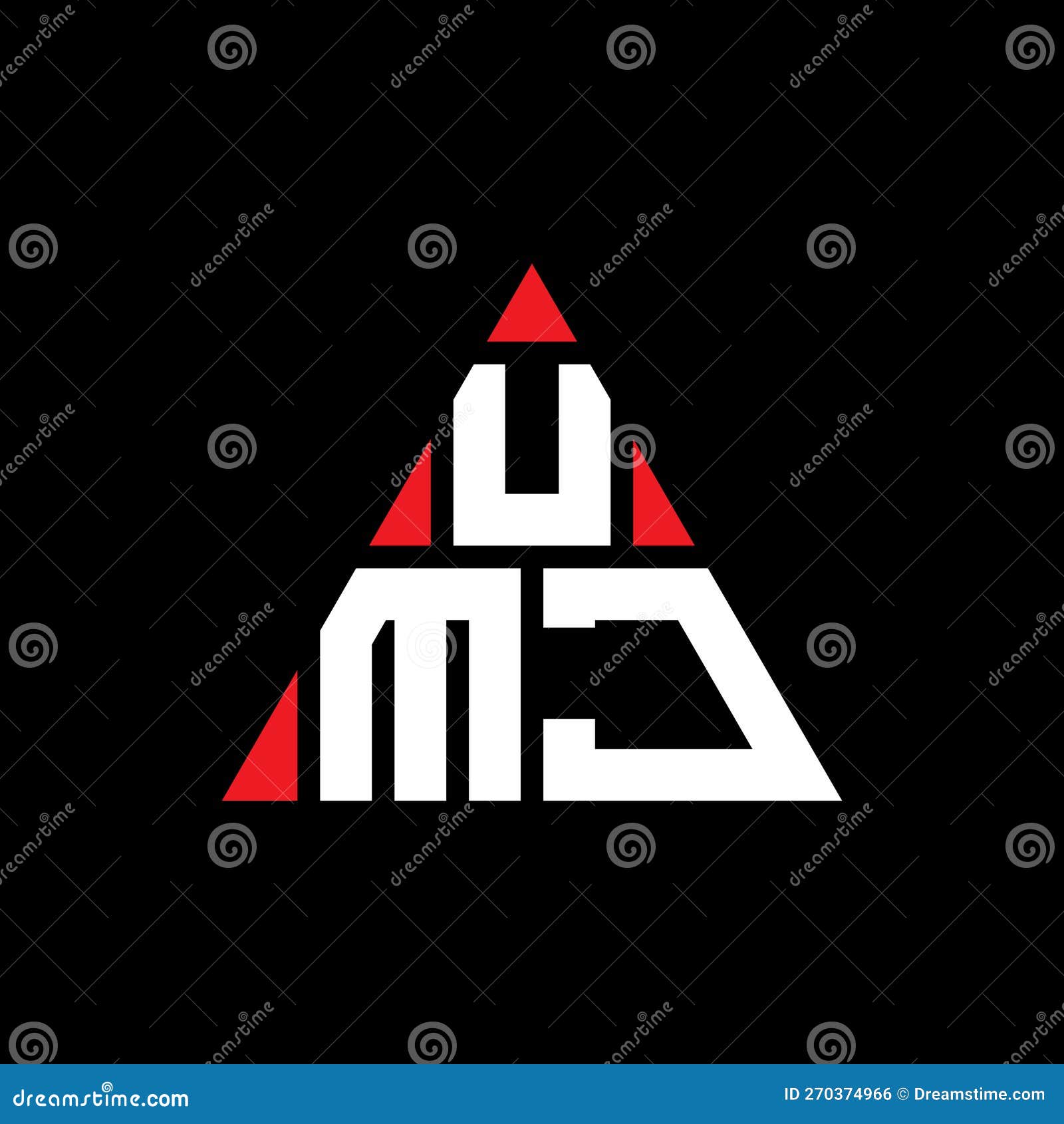 UMJ Triangle Letter Logo Design with Triangle Shape. UMJ Triangle Logo ...