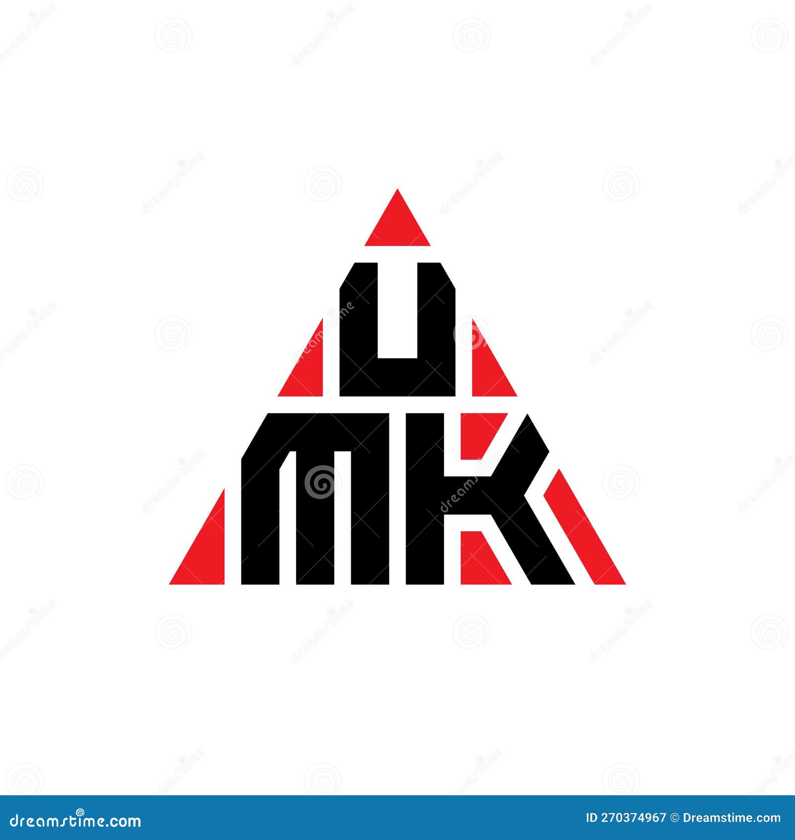 UMK Triangle Letter Logo Design with Triangle Shape. UMK Triangle Logo ...