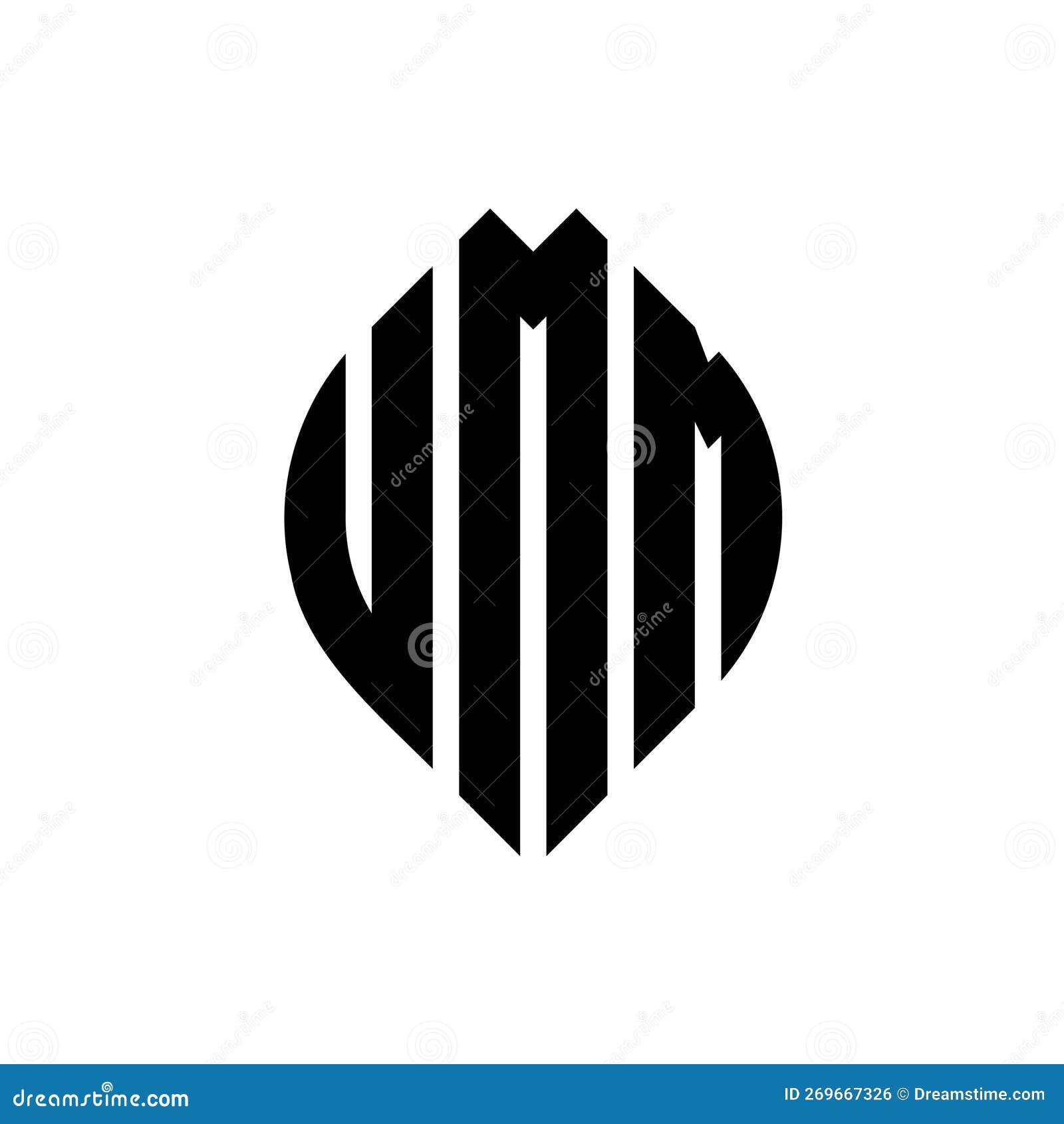 UMM Circle Letter Logo Design with Circle and Ellipse Shape. UMM ...