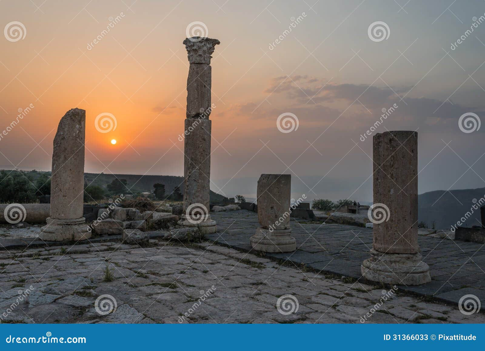 Umm Qais Gadara Romans Ruins Jordan Stock Image - Image of history ...