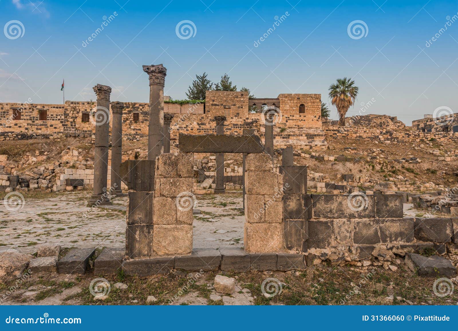 Umm Qais Gadara Romans Ruins Jordan Stock Photo - Image of ancient ...