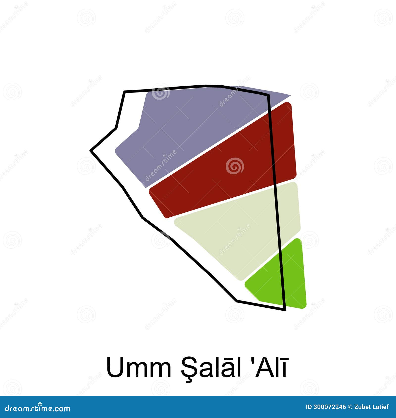 Umm Salal Ali Map Flat Vector Illustration, Outline Map of Qatar Vector ...