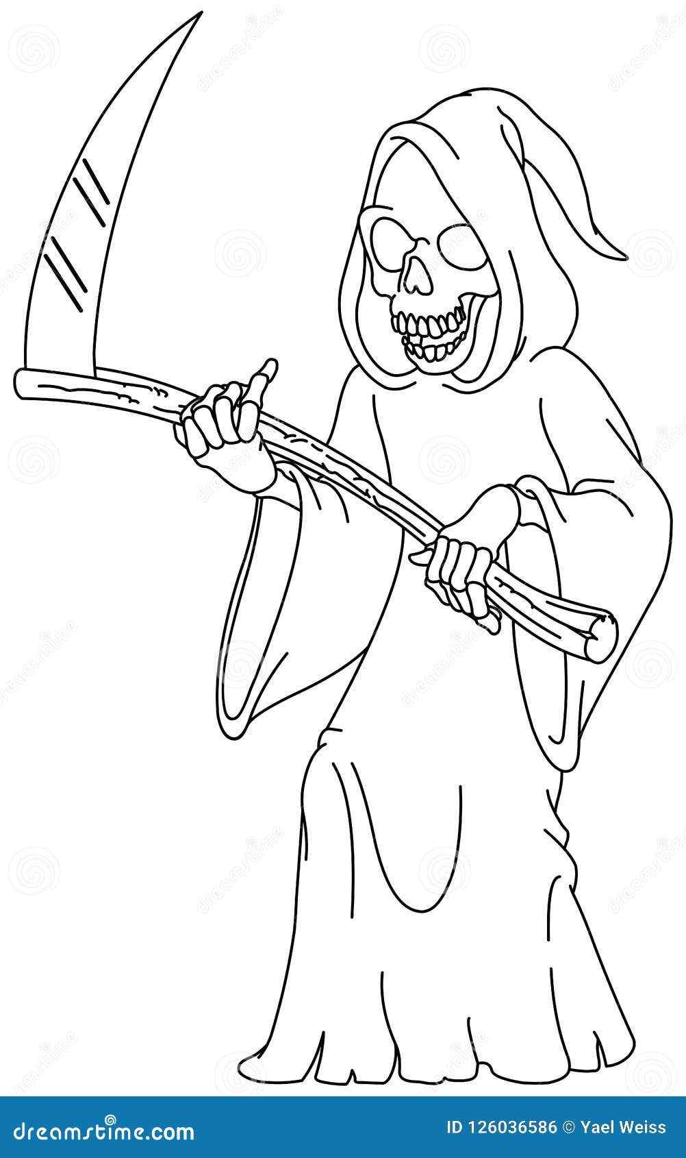 Umrissener Sensenmann vektor abbildung. Illustration von schicksal ...