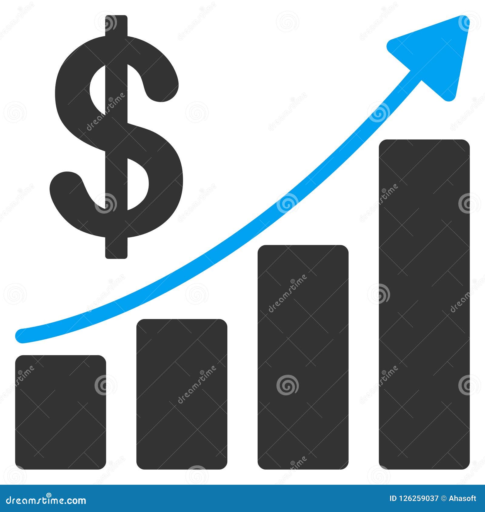 Umsatzwachstums-flache Ikone Vektor Abbildung - Illustration von dollar ...