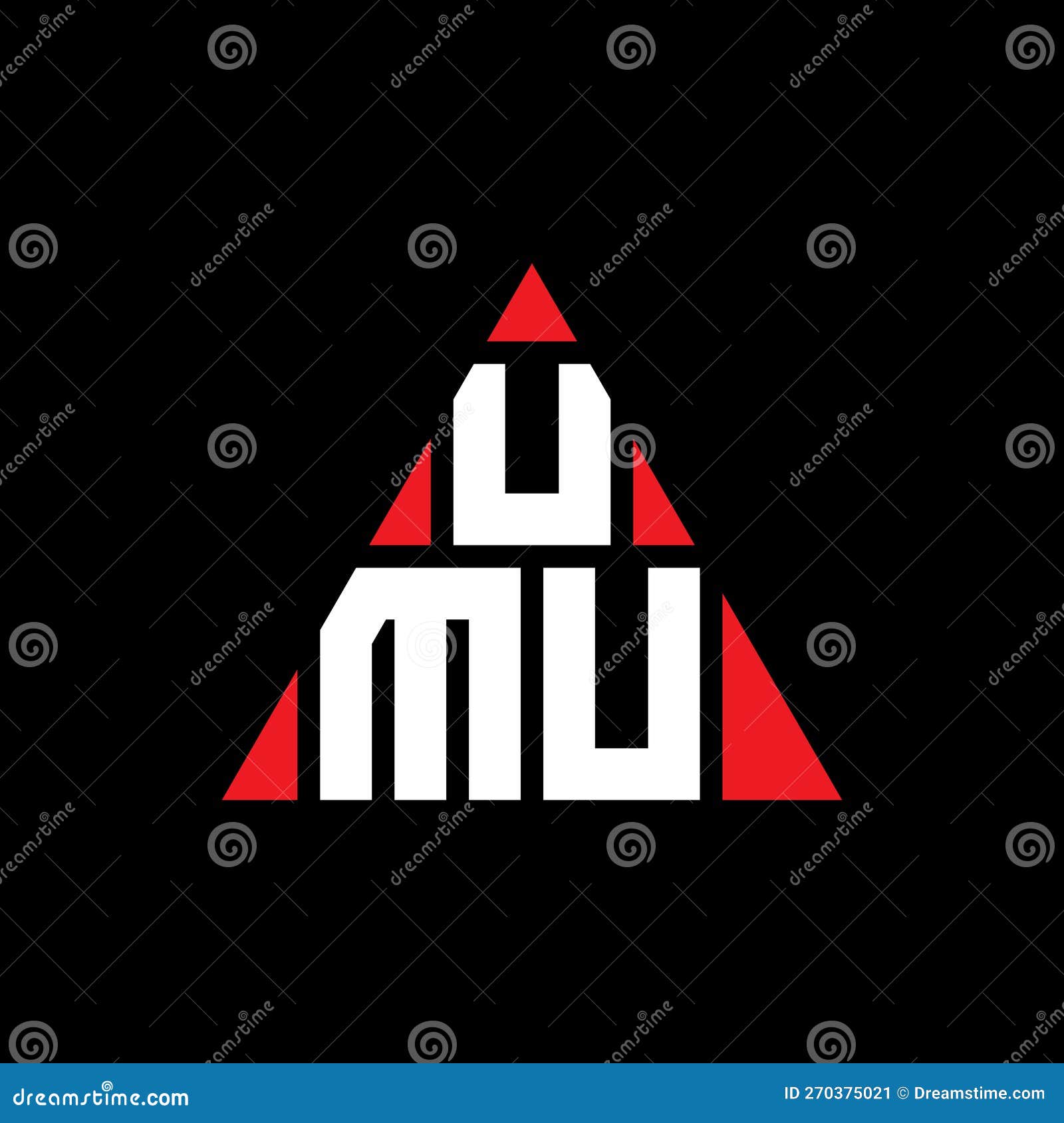 UMU Triangle Letter Logo Design with Triangle Shape. UMU Triangle Logo ...