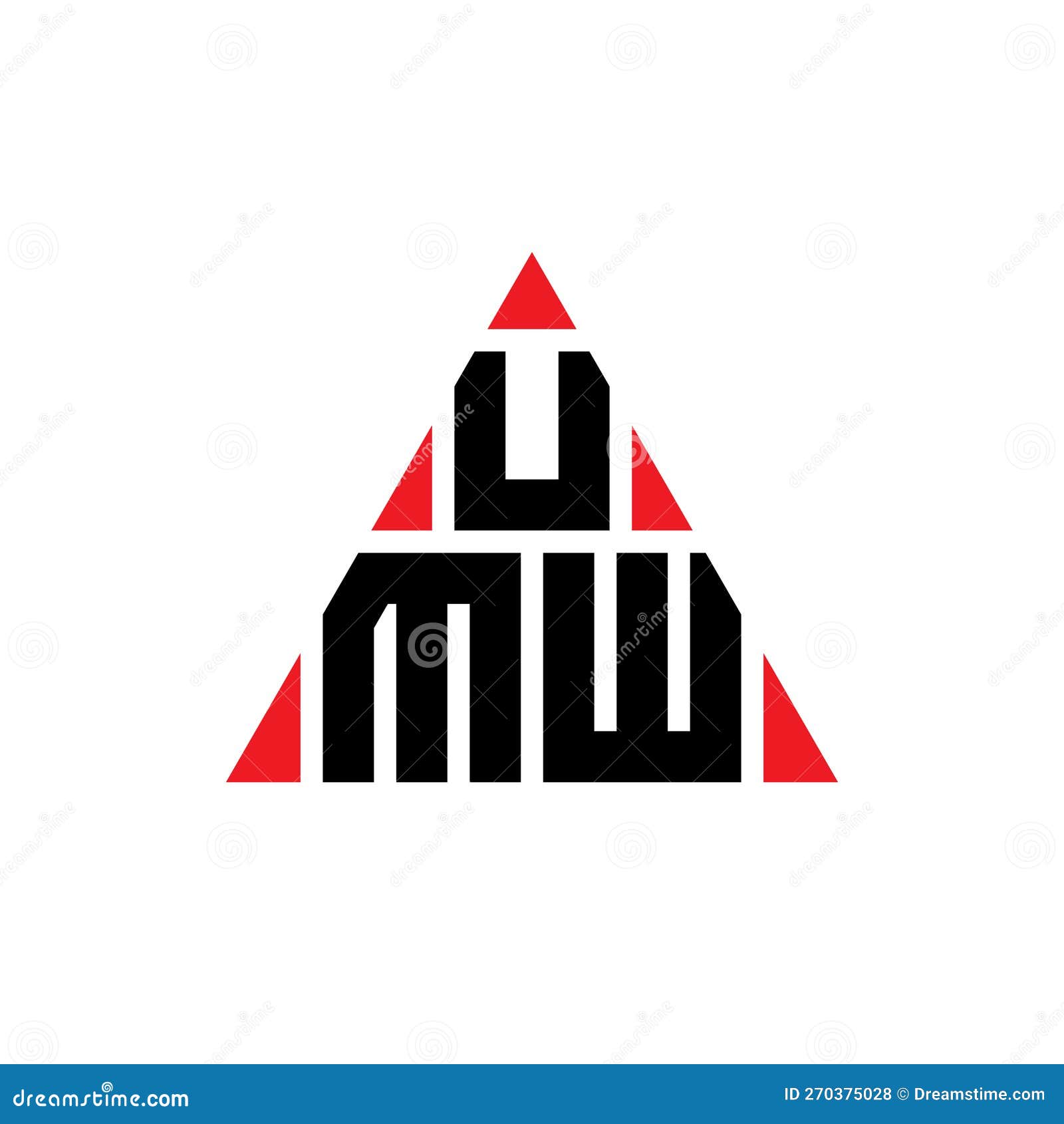 UMW Triangle Letter Logo Design with Triangle Shape. UMW Triangle Logo ...