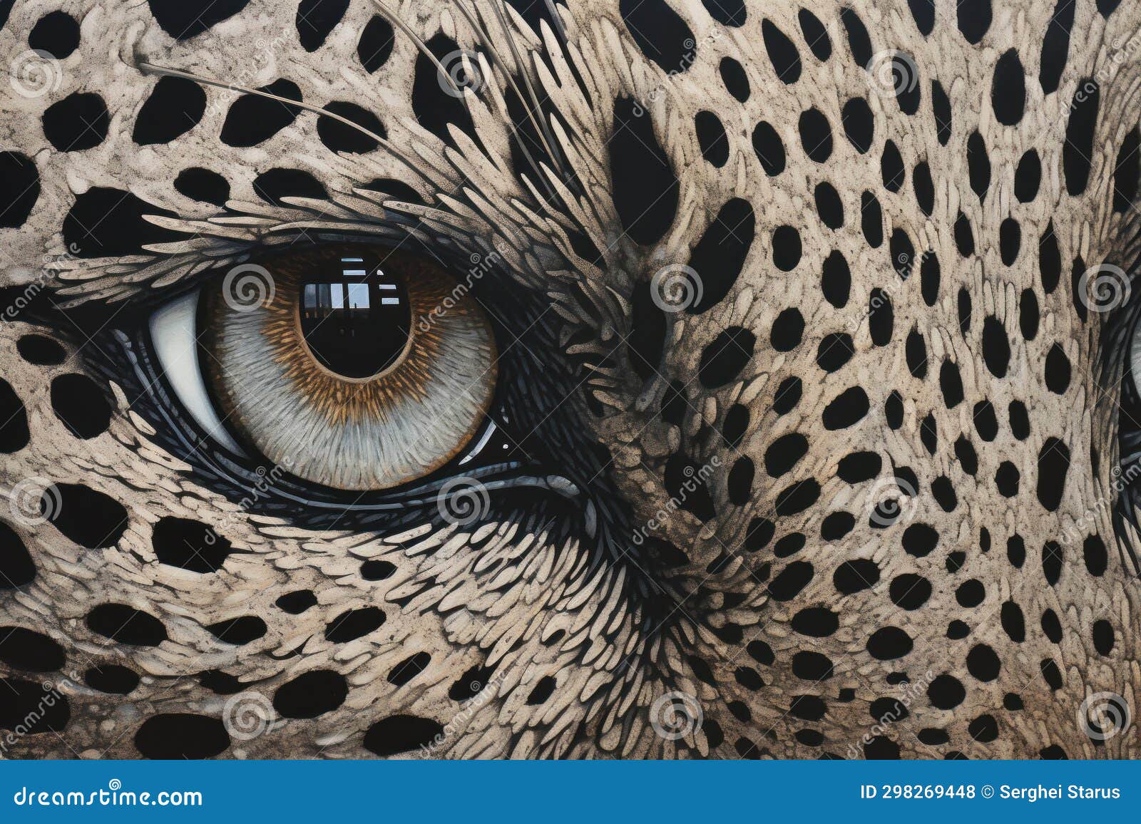 Un Acercamiento a Leopards Eye Ai Stock de ilustración - Ilustración de ...