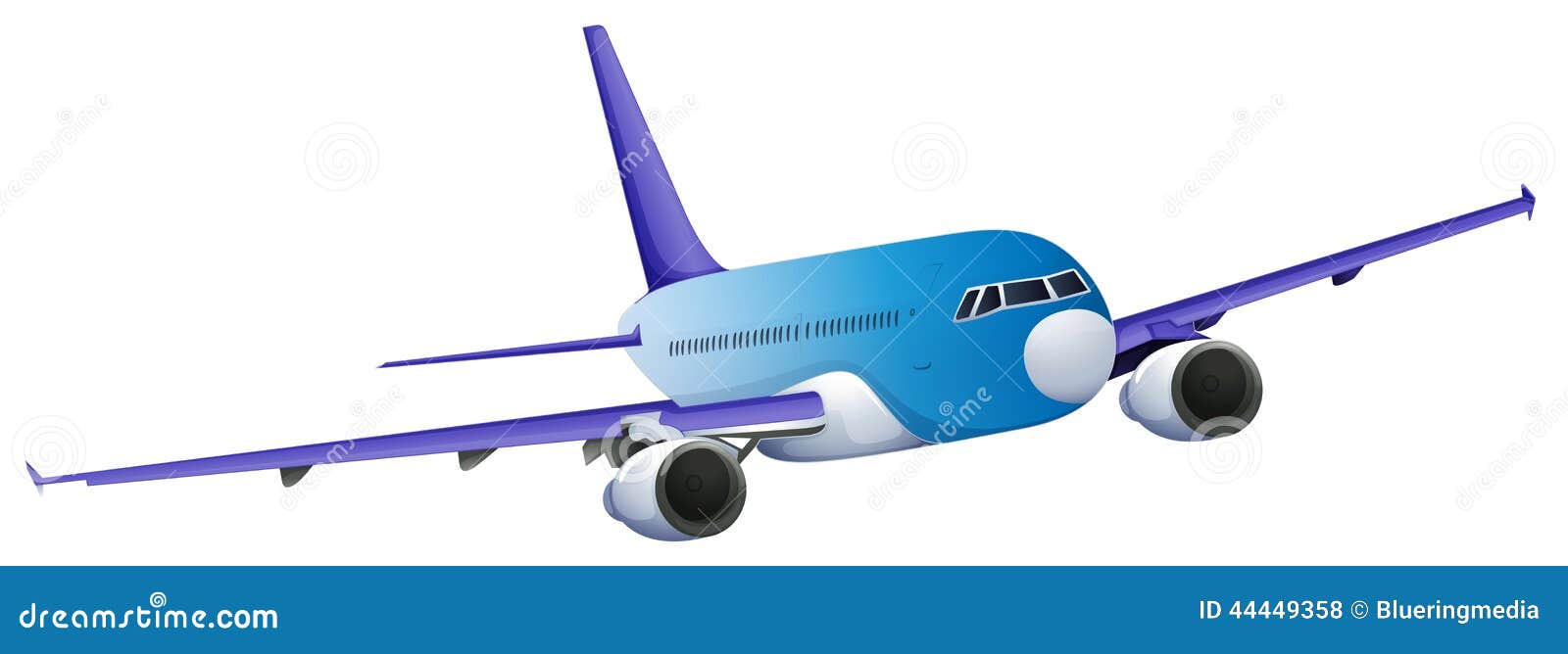Un avión azul ilustración del vector. Ilustración de carlinga - 44449358