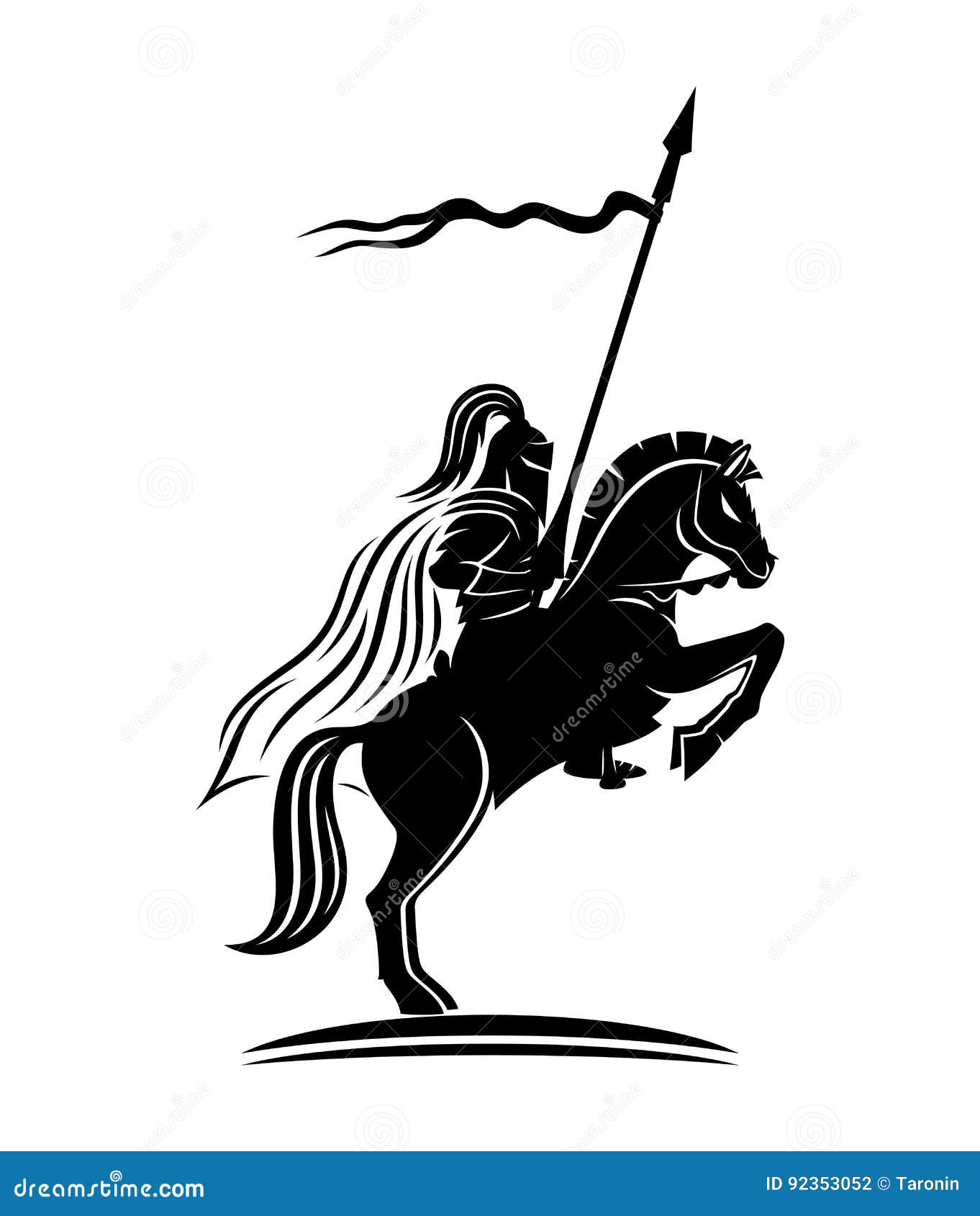 Un caballero en un caballo ilustración del vector. Ilustración de ...