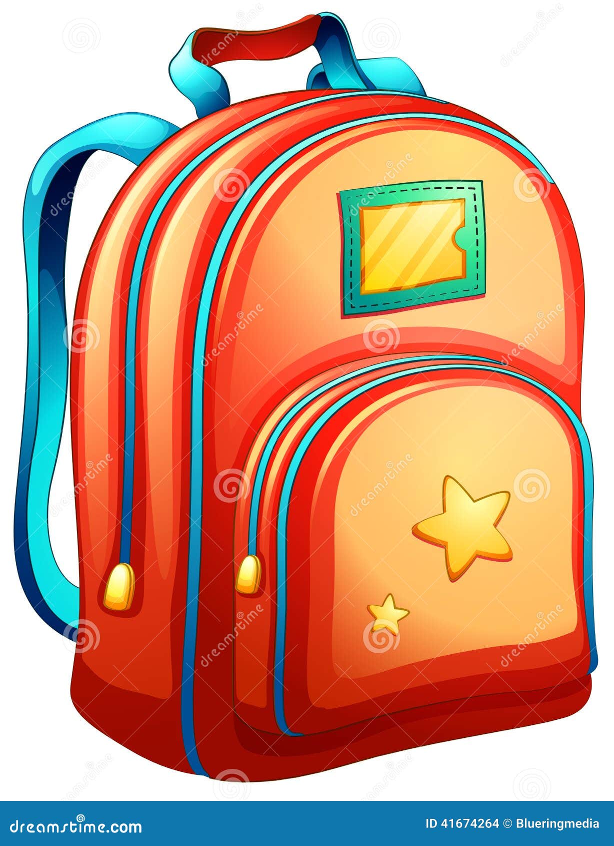 Un cartable orange illustration de vecteur. Illustration du image ...