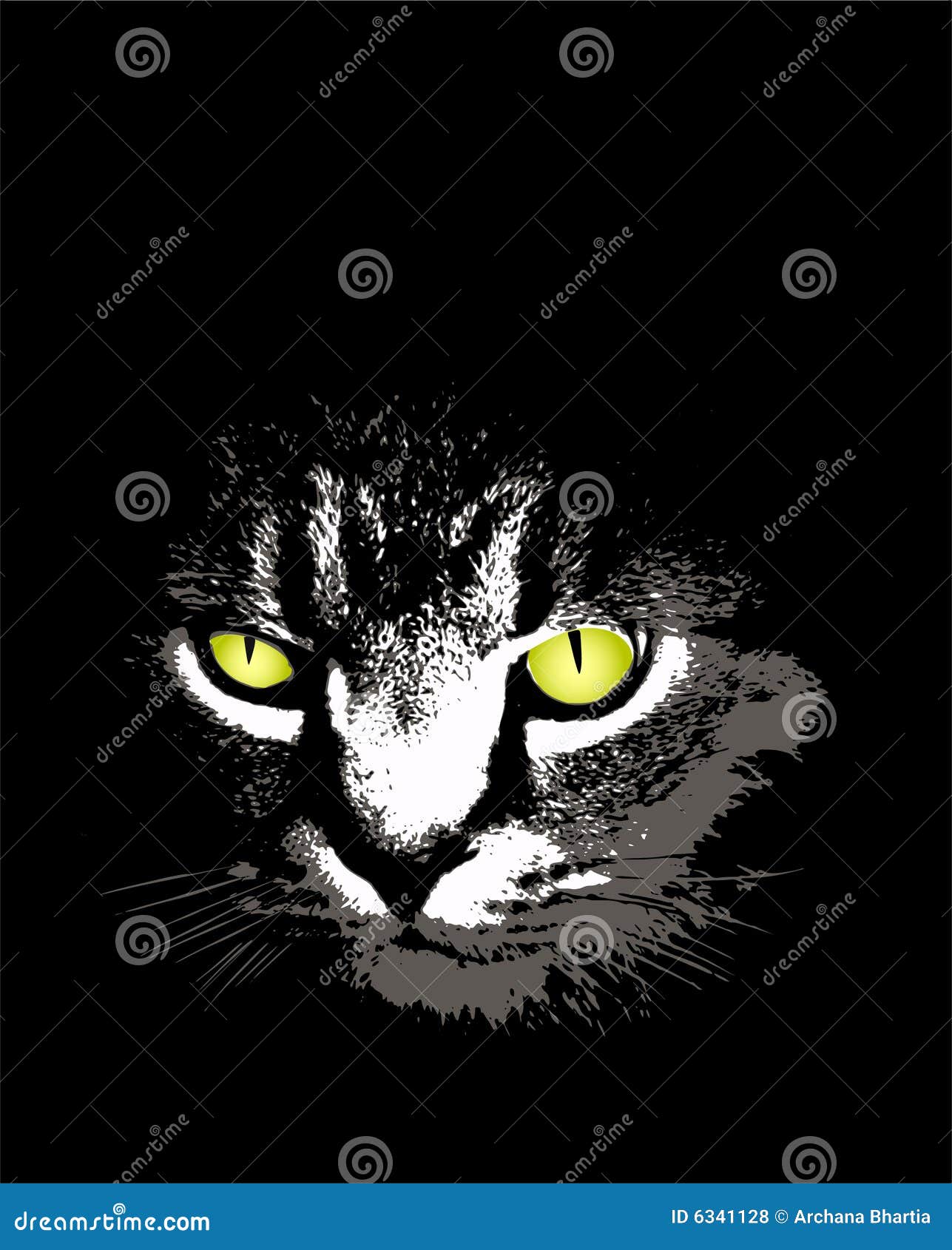 Un chat effrayant illustration de vecteur. Illustration du caractère ...