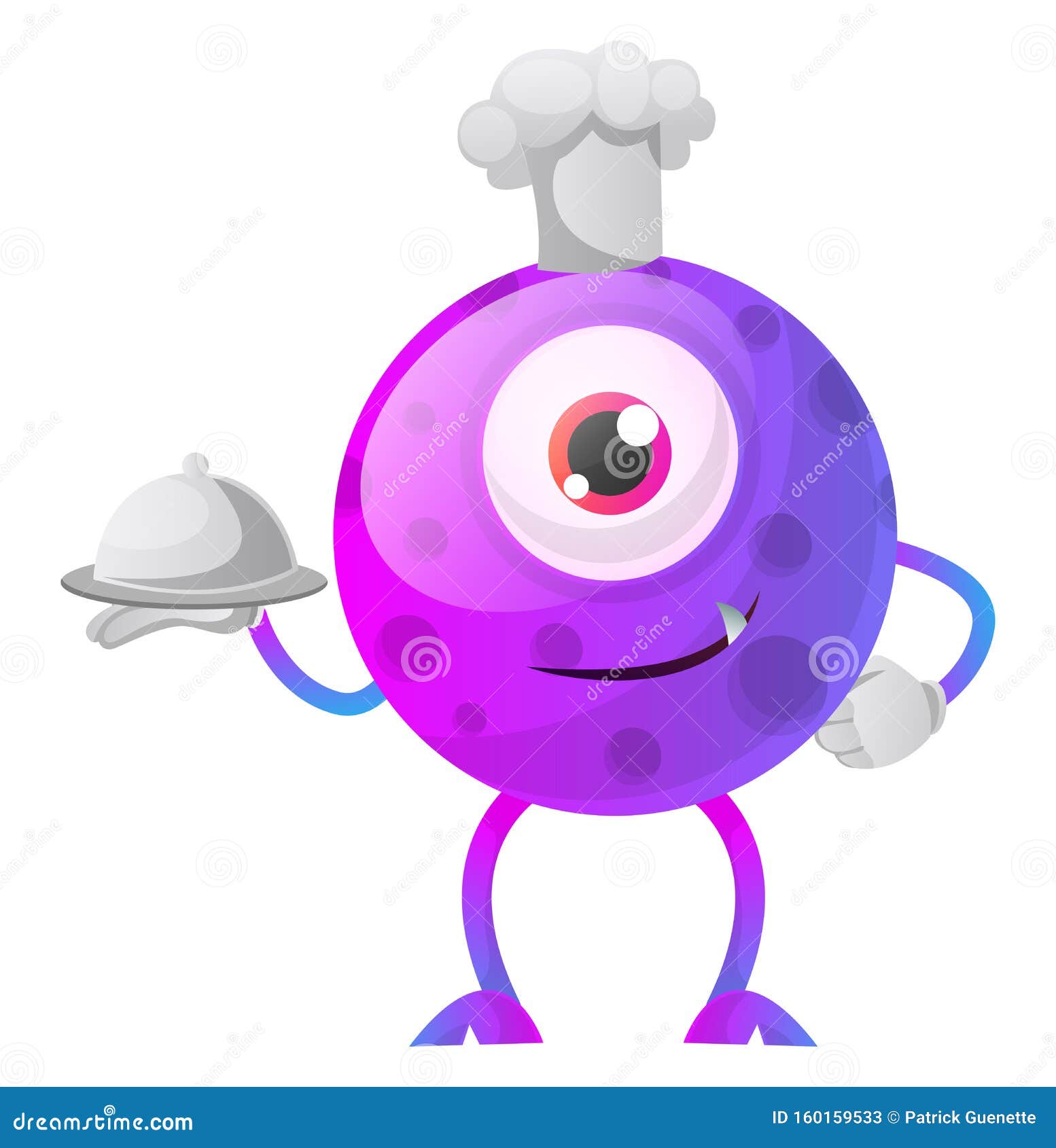 Un Chef Monstruo Morado De Ojos Vectorial Ilustración del Vector ...