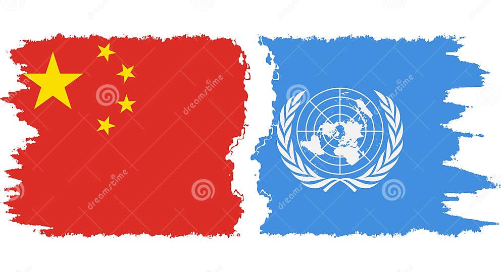 UN and China Grunge Flags Connection Vector Editorial Stock Image ...