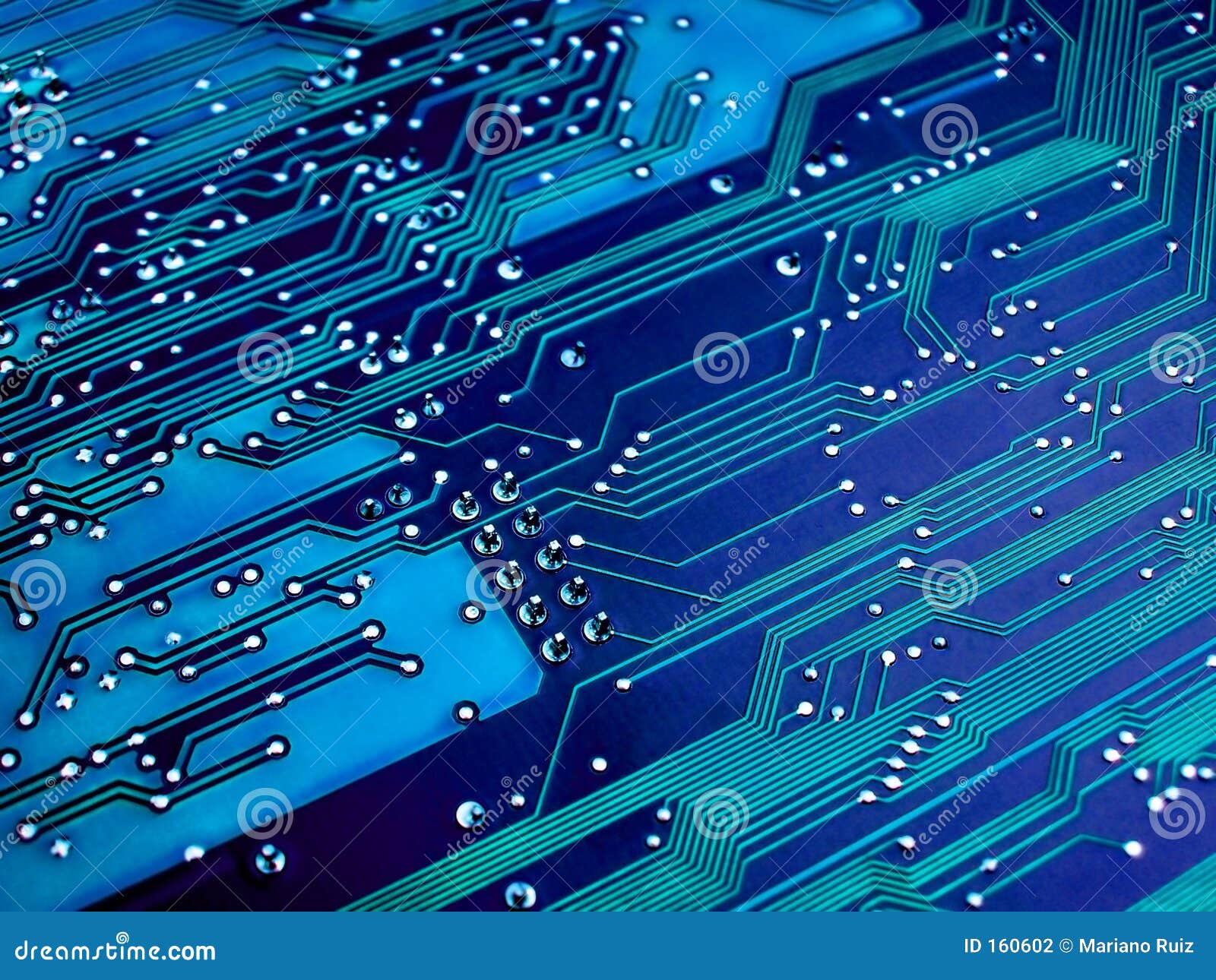 Un circuito blu fotografia stock. Immagine di memoria, elettronica - 160602