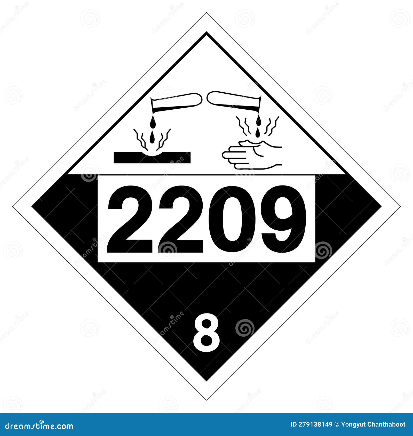 UN2922 Class 8 Formaldehyde Solutions Symbol Sign, Vector Illustration ...