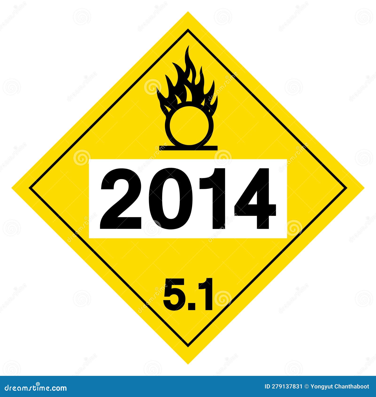 UN2014 Class 5.1 Hydrogen Peroxide Symbol Sign, Vector Illustration ...