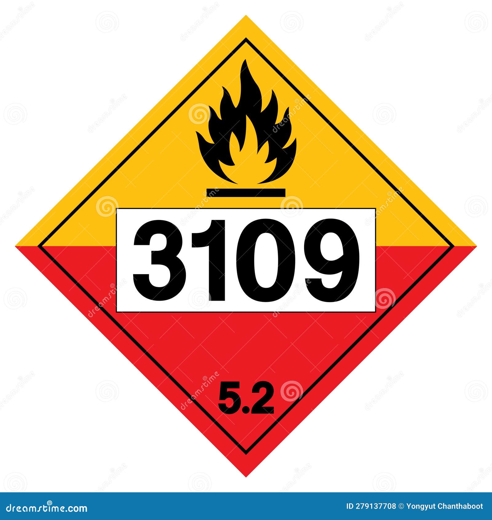 UN3109 Class 5.2 Organic Peroxide Symbol Sign ,Vector Illustration ...