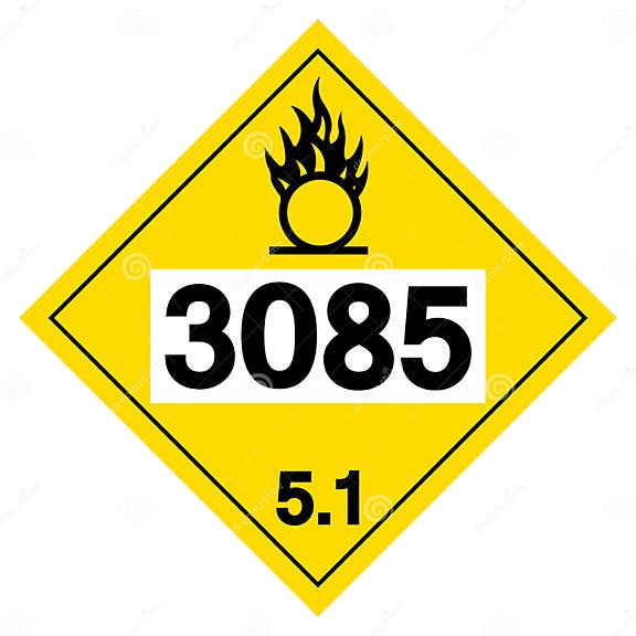 UN3085 Class 5.1 Oxidizing Solid Symbol Sign, Vector Illustration ...
